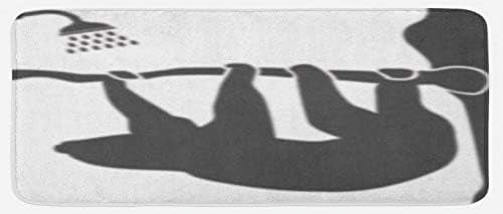 Kitchen Mat, Animal Silhouette Hanging From A Tree Branch Showering ...