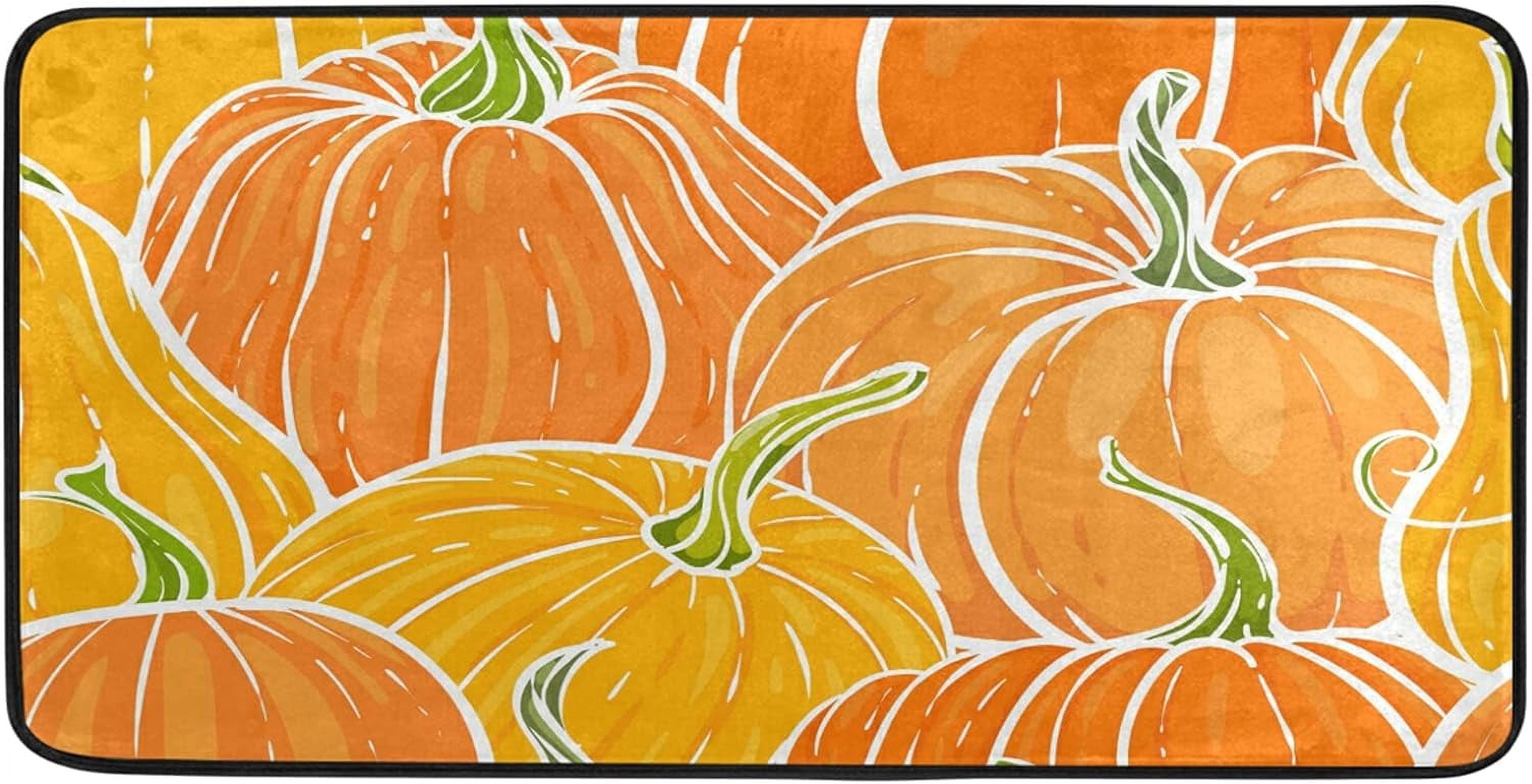 Kitchen Mat Autumn Pumpkin Kitchen Rug Mat Anti-Fatigue Comfort Floor ...