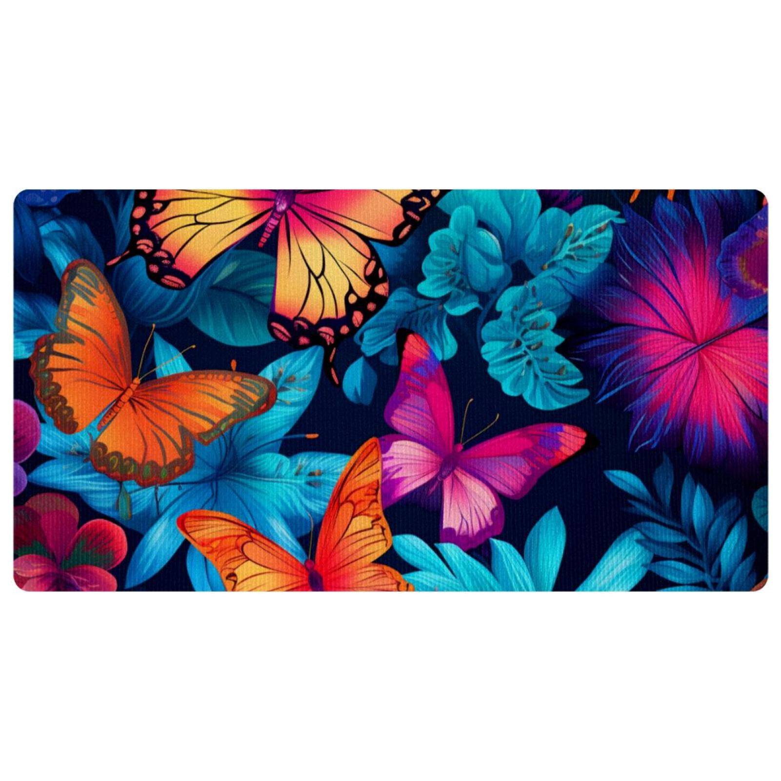 Kitchen Mat Cushioned Anti Fatigue, Aesthetic Art Butterfly Cushioned ...