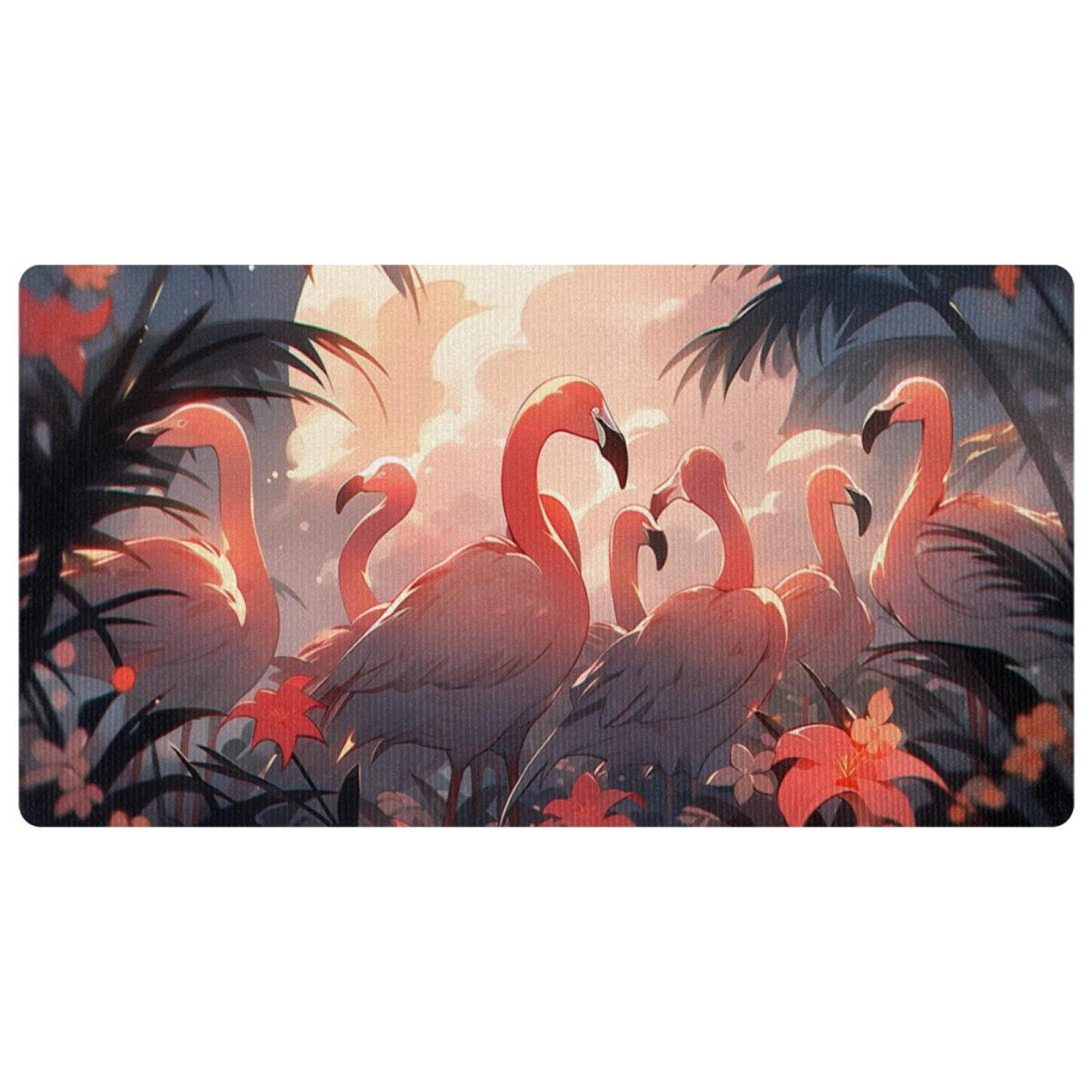 Kitchen Mat Cushioned Anti Fatigue, Aesthetic Moonlight Flamingo ...