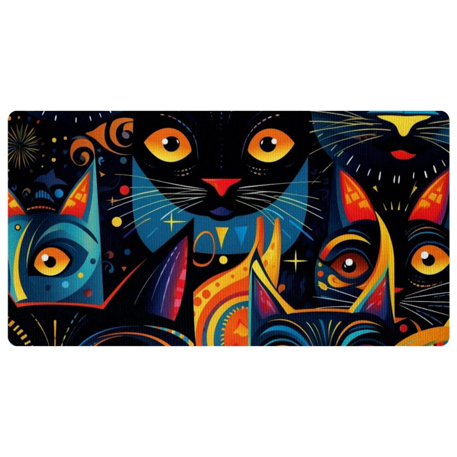 Kitchen Mat Cushioned Anti Fatigue, Black Cat Cushioned Kitchen Runner ...