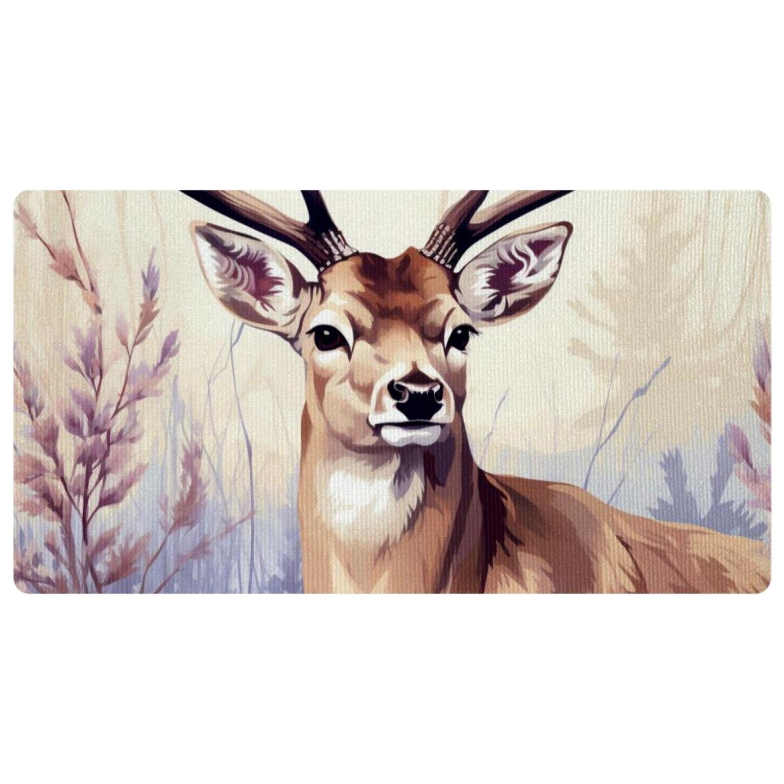 Kitchen Mat Cushioned Anti Fatigue, Leaf Deer Cushioned Kitchen Runner ...