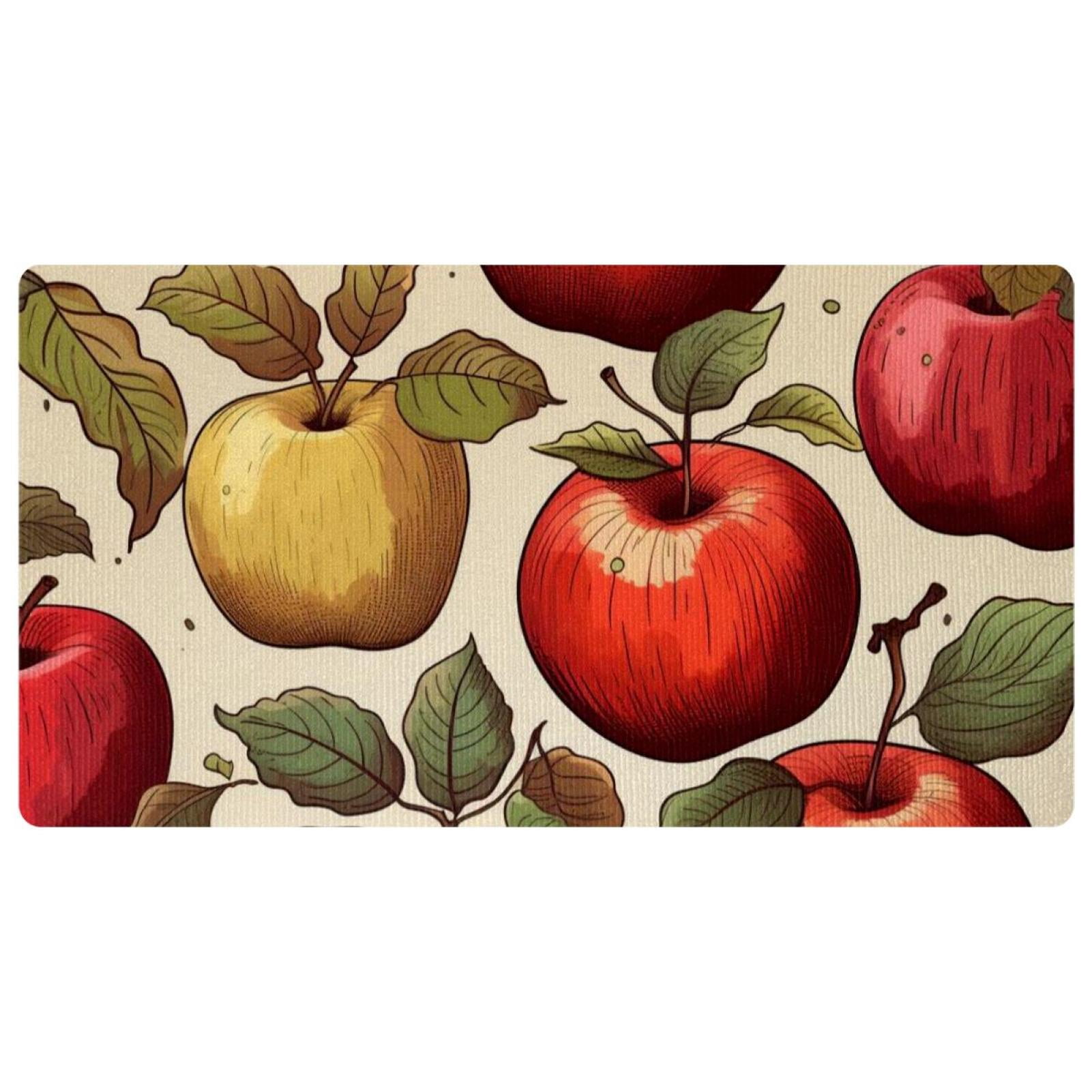 Kitchen Mat Cushioned Anti Fatigue, Red Apple Cushioned Kitchen Runner ...