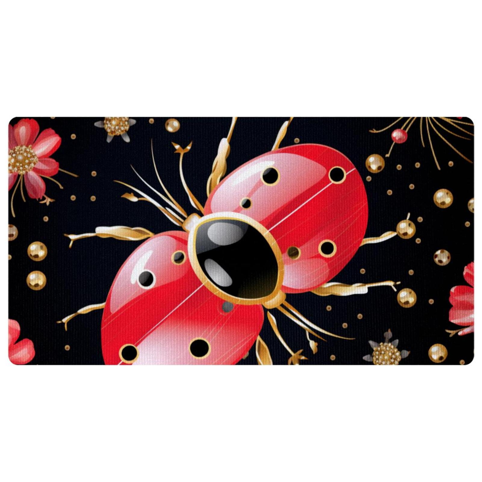 Kitchen Mat Cushioned Anti Fatigue, Red Art Seven Star Ladybug ...