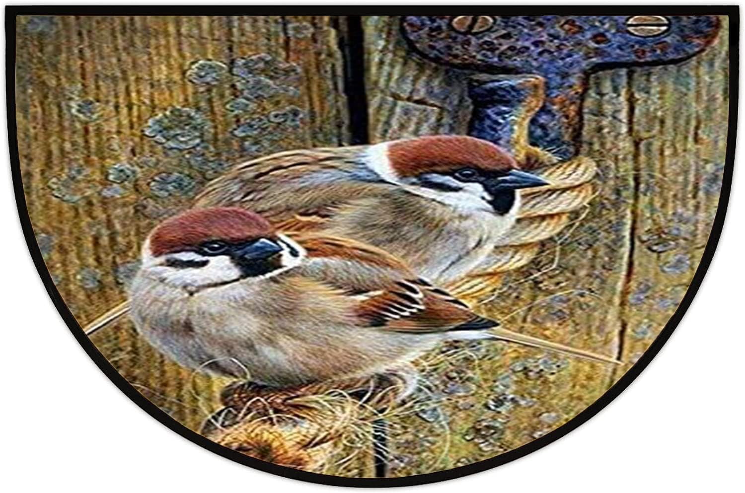 Kitchen Mat Cute Half Round Animal Birds Door Mat Semi-Circular Floor ...