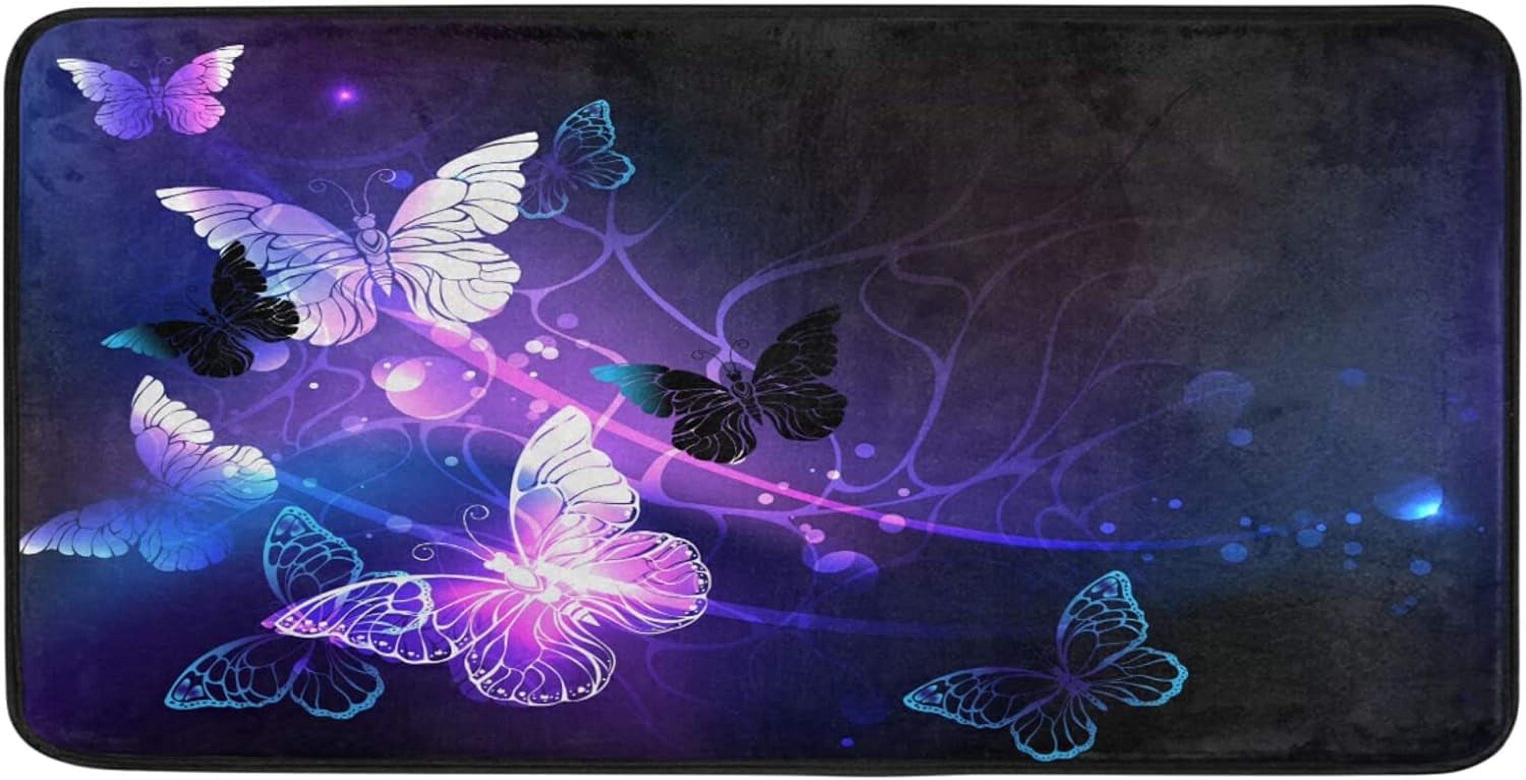 Kitchen Mat Glowing Night Butterflies Kitchen Rug Mat Anti-Fatigue ...