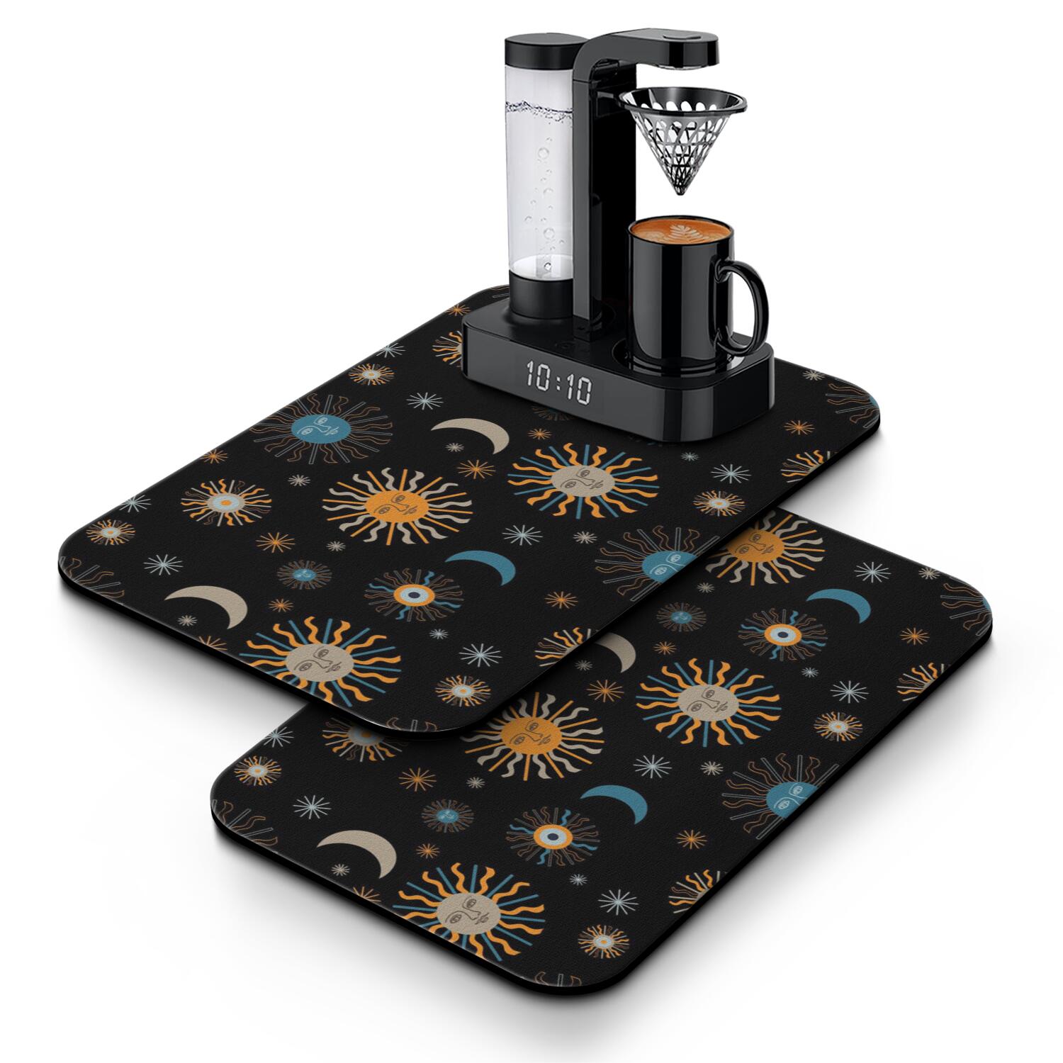 Kitchen Mat with Hippie Design - Premium Diatom Material Dish Drying ...
