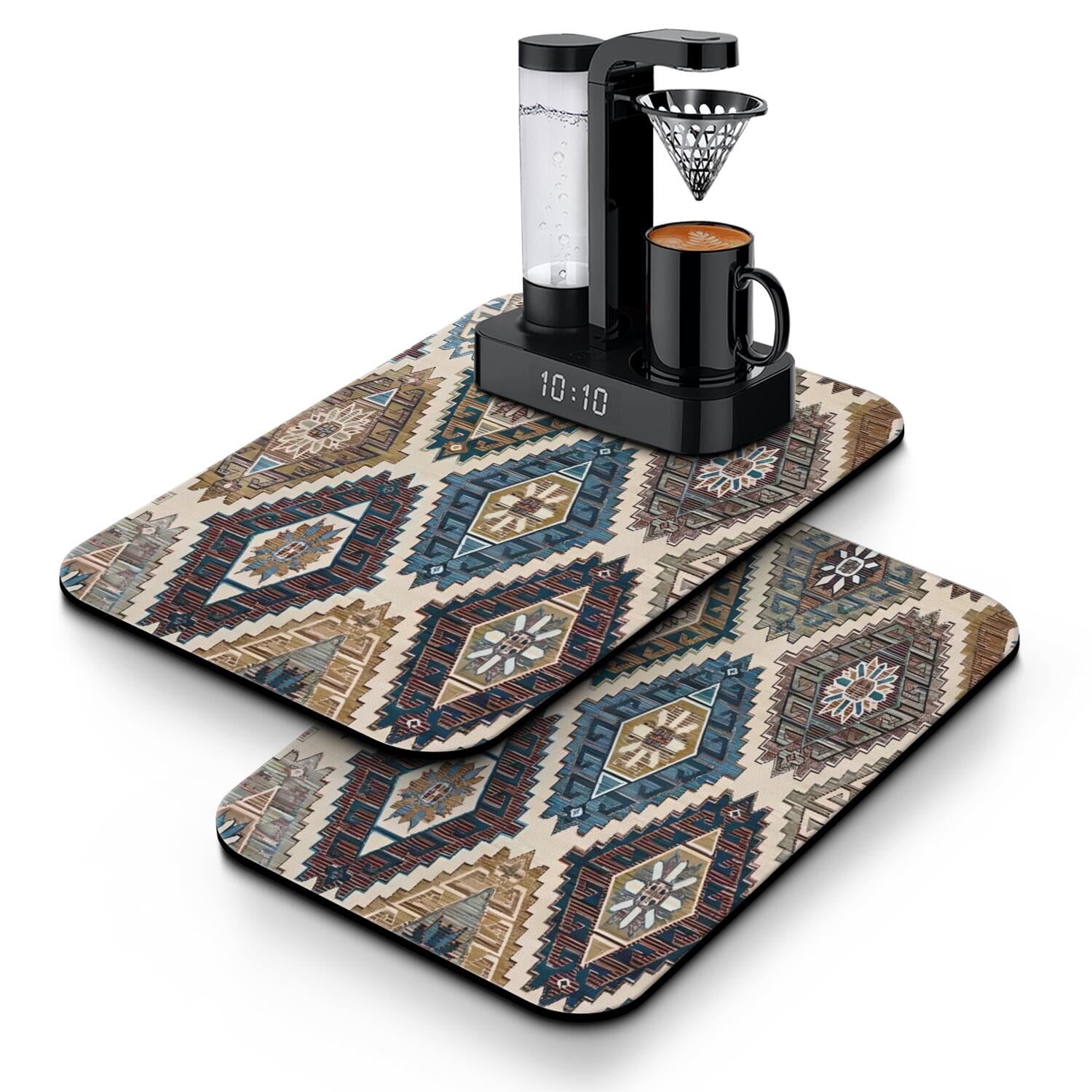 Kitchen Mat with Hippie Design - Premium Diatom Material Dish Drying ...