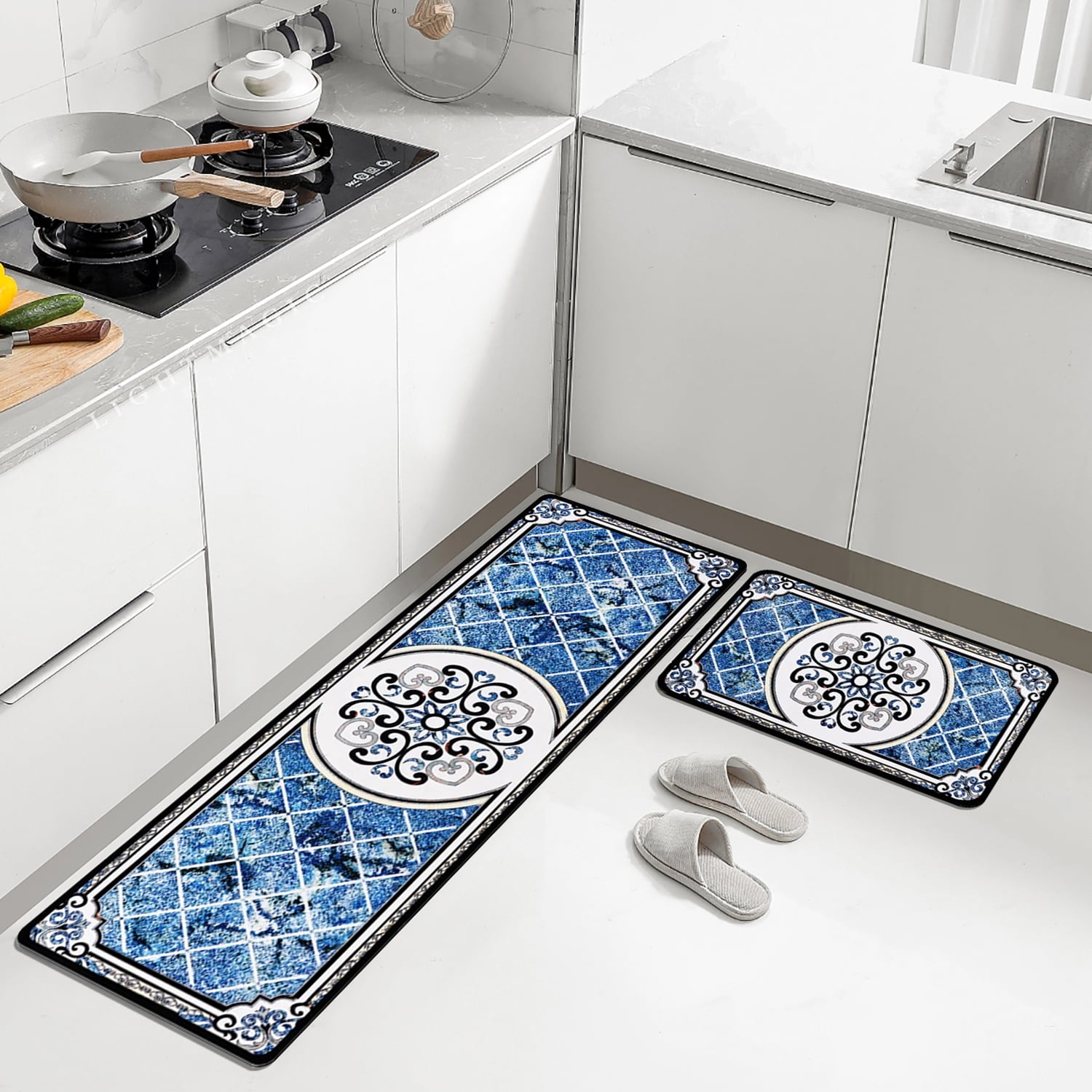 Kitchen Mat Set of 2 Cushioned Anti Fatigue Mat, Heavy Duty Ergonomic ...