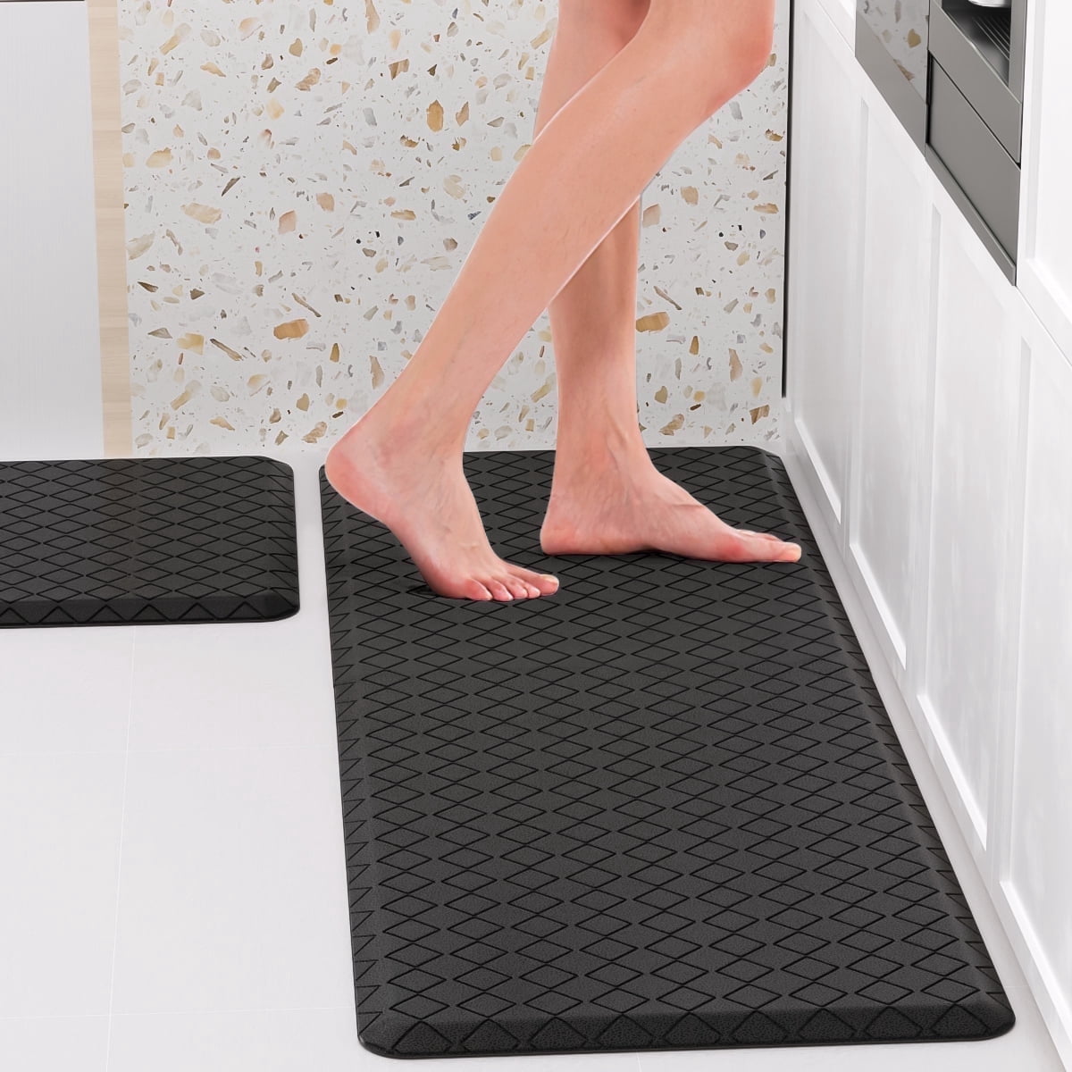 2 Piece Anti-Fatigue Kitchen Mat Set, Waterproof, Non-Slip for Home ...