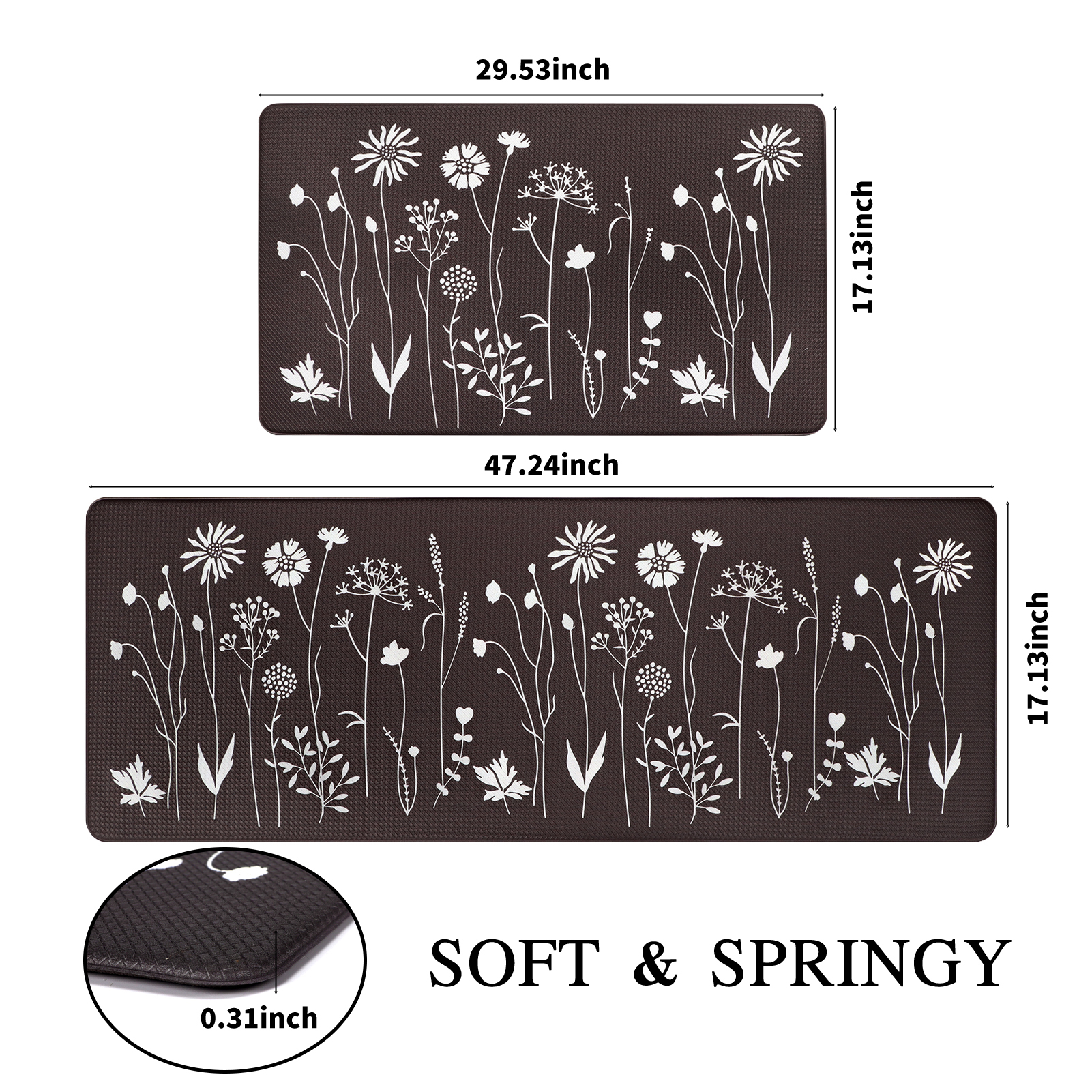 Home Decor Memory Foam Anti-Fatigue Kitchen Floor Mat,Streets of Old ...