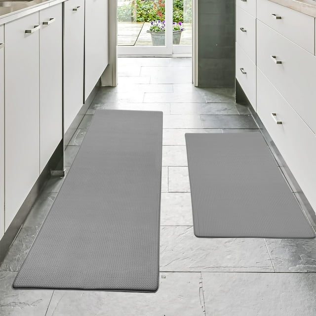 Comfort Anti-Fatigue Kitchen Mats Set, 17.3"×59"+17.3"×30", Durable ...