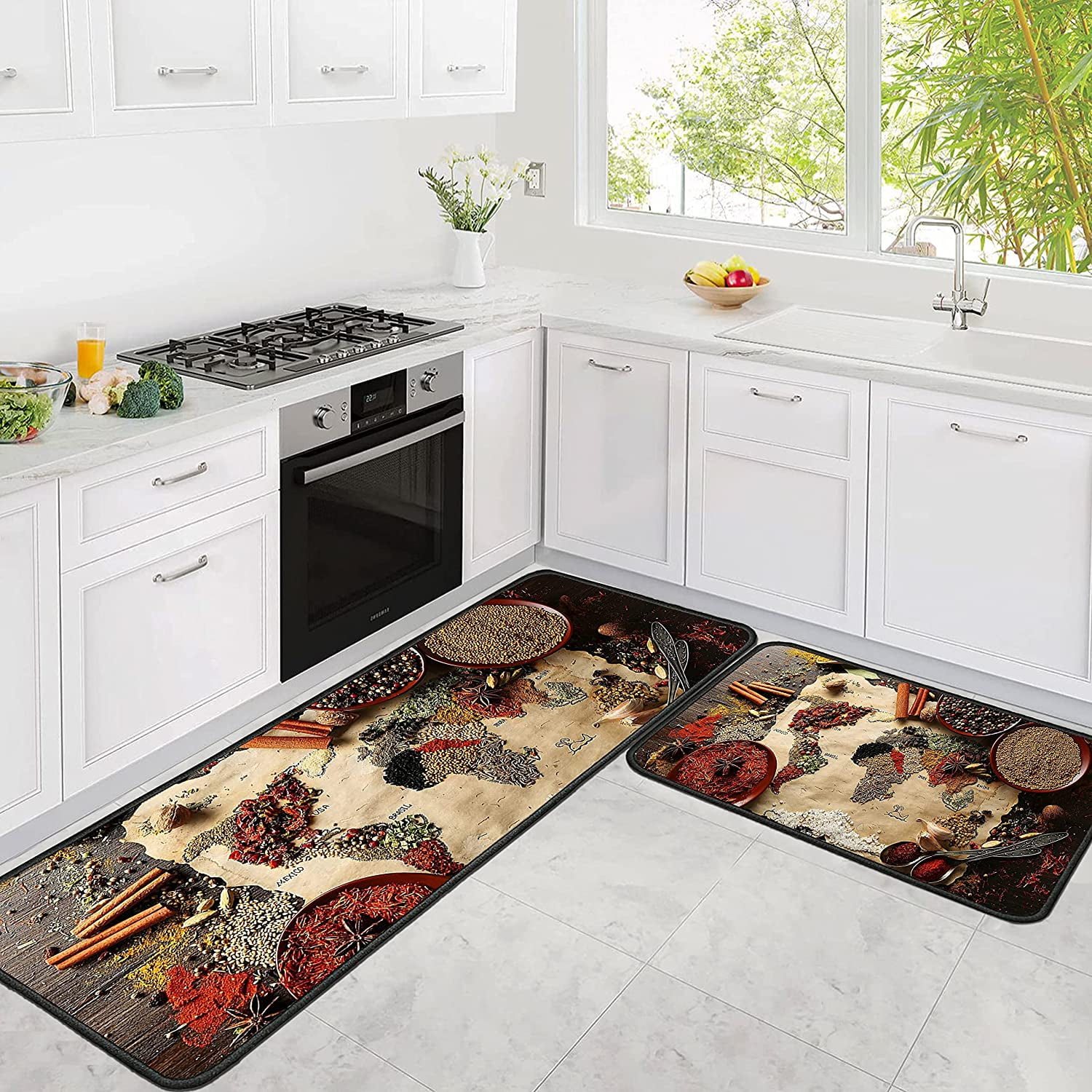 Kitchen Mats for Floor 2 Piece，Anti Fatigue Floor Mat for Kitchen ...