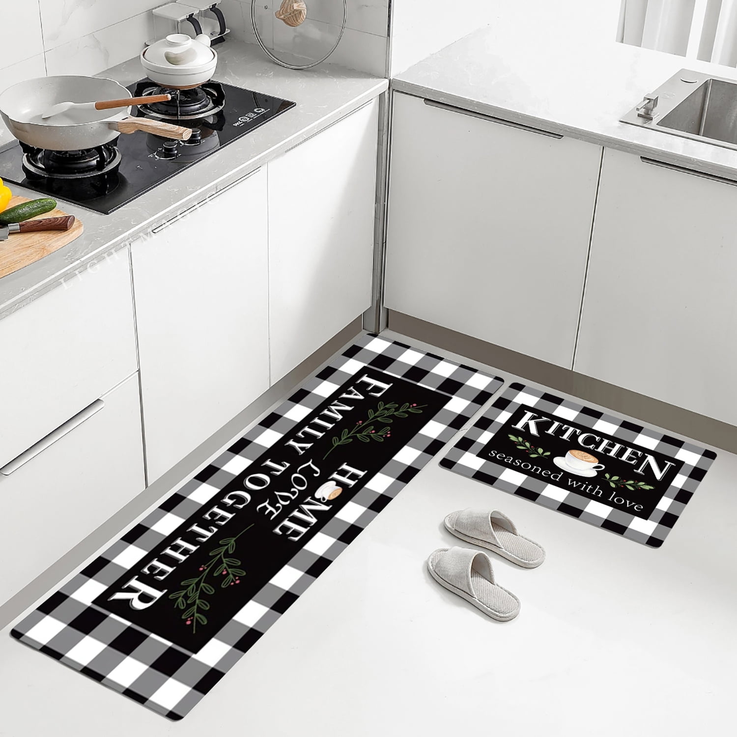 Kitchen Mats for Floor 2 Piece Set Non Slip Anti Fatigue Kitchen Rug ...
