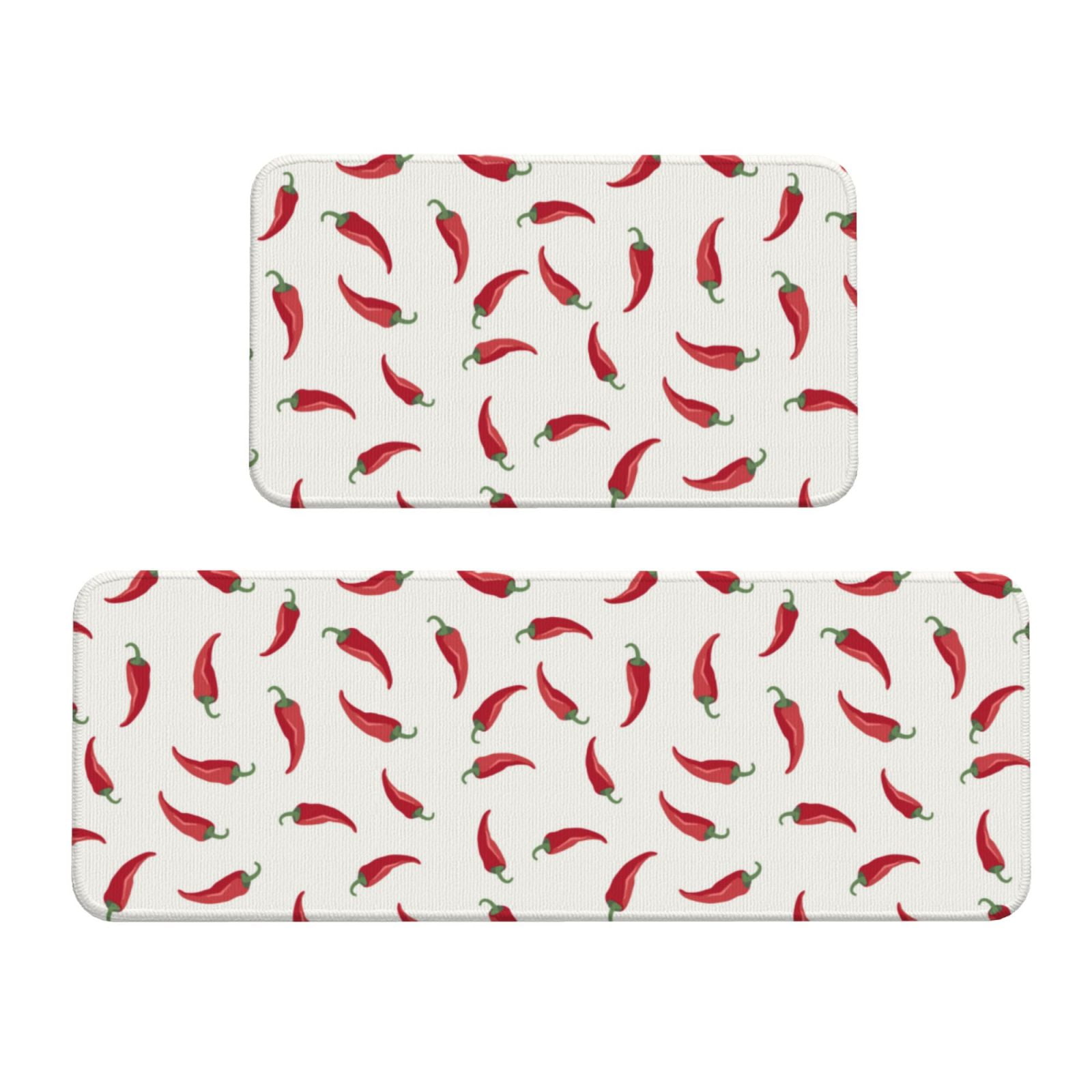 Kitchen Mats for Floor 2 Piece, red Chili Pepper Anti Fatigue Mats for ...