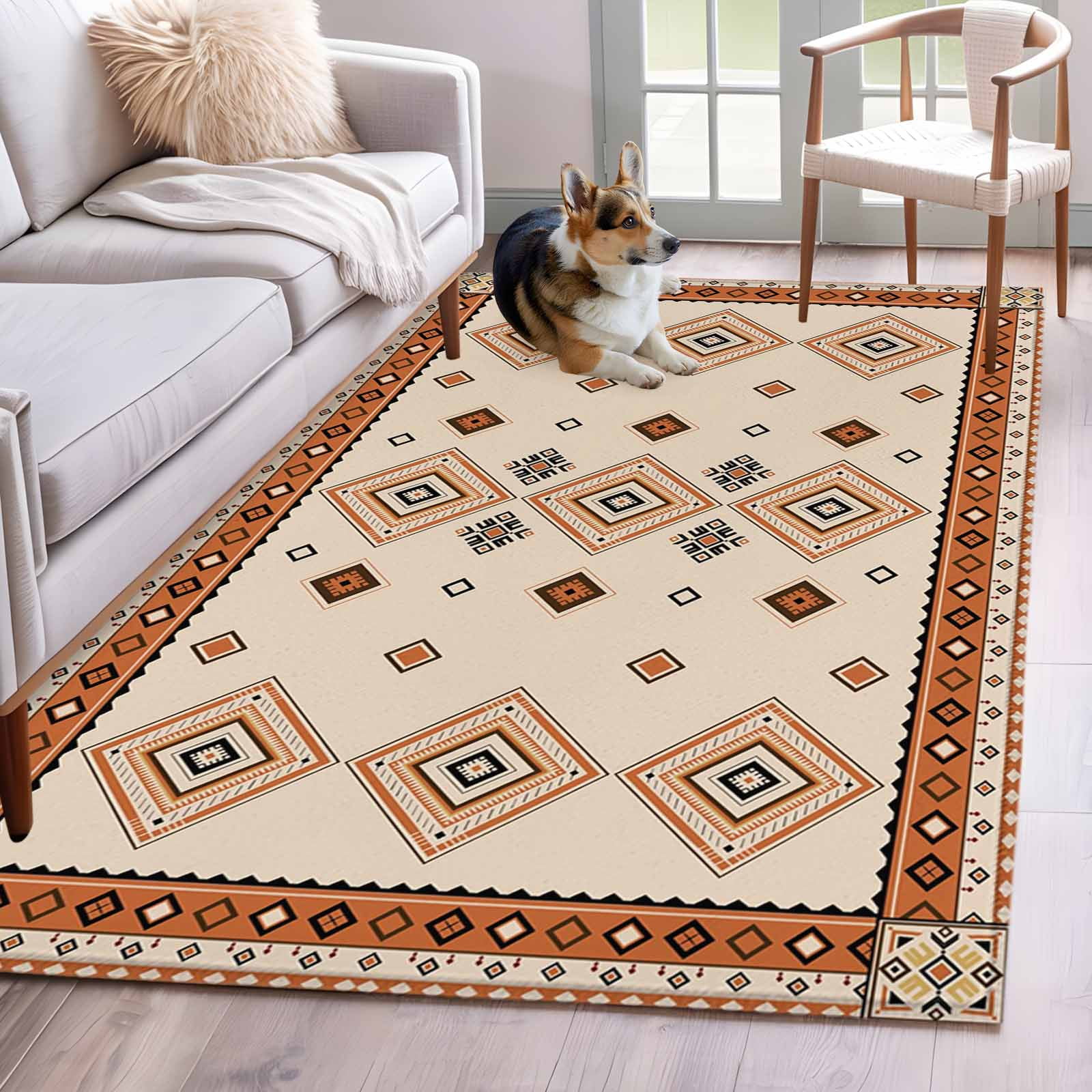 Kitchen Mats for Floor 3x5 Ft, Beige Khaki Boho Non Slip Area Rugs for ...