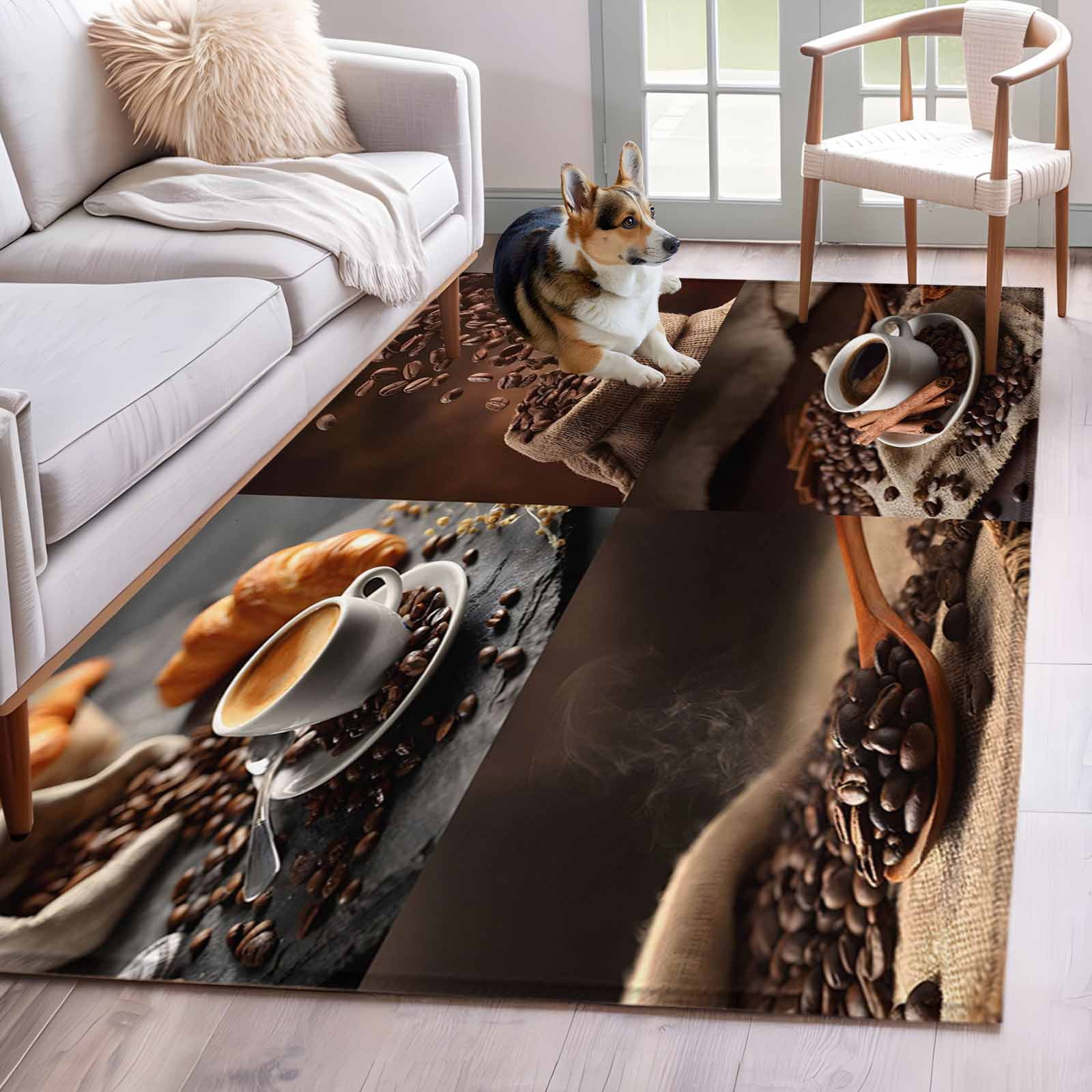 Kitchen Mats for Floor 3x5 Ft, Coffee Beans Non Slip Area Rugs for ...