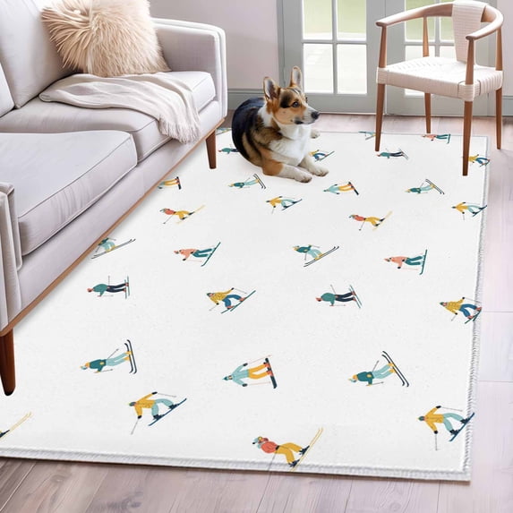 Kitchen Mats for Floor 3x5 Ft, Skiing Non Slip Area Rugs for Kitchen ...