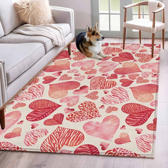 Kitchen Mats for Floor 3x5 Ft, Valentine's Day Non Slip Area Rugs for ...