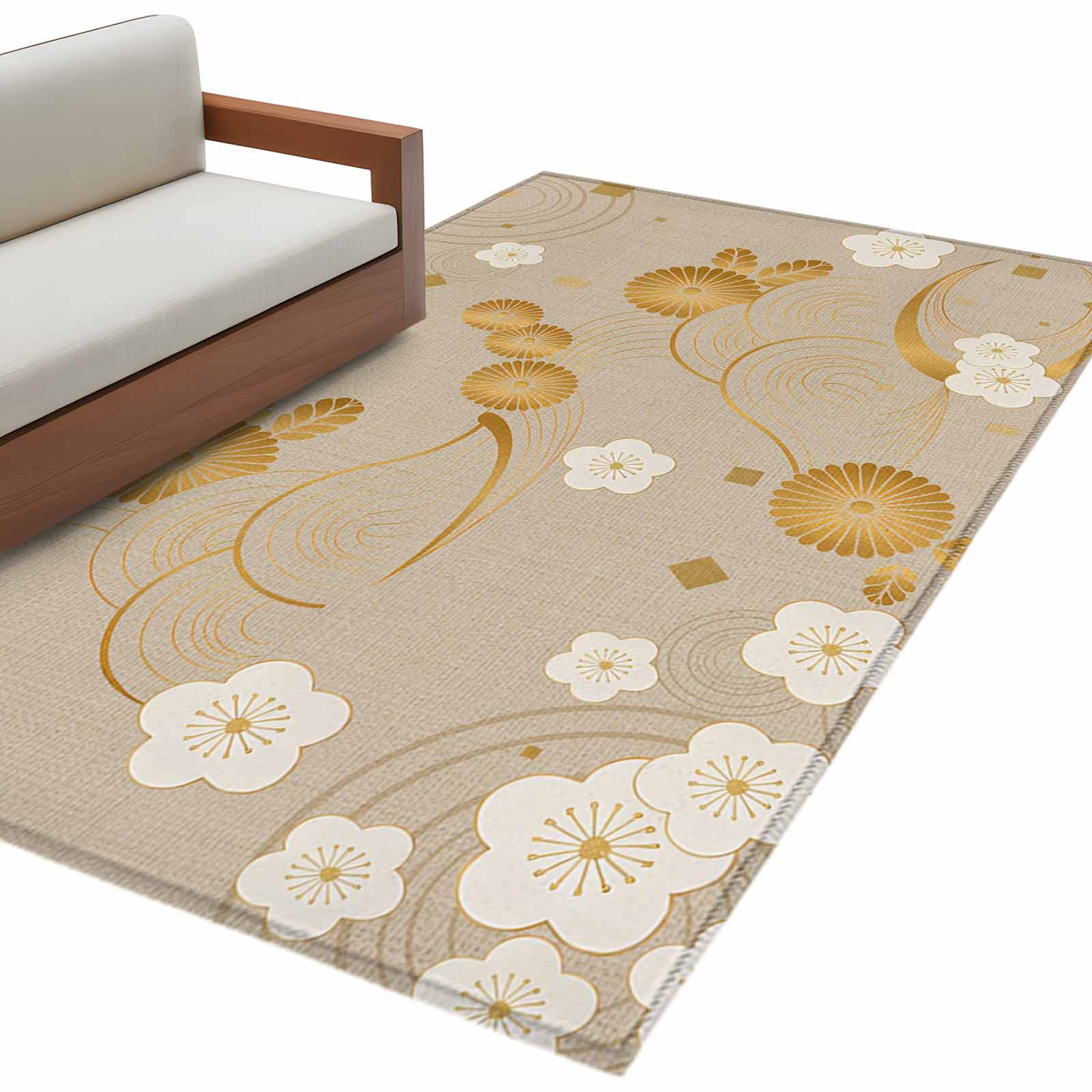 Kitchen Mats for Floor 3x5 Ft, Yellow Flower Non Slip Area Rugs for ...