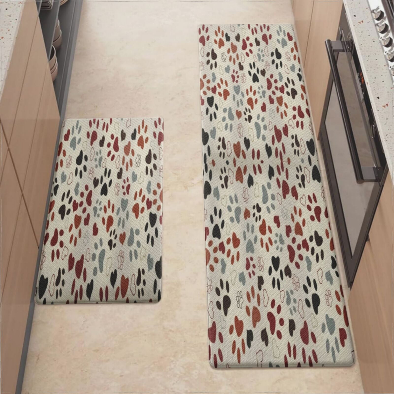 Kitchen Mats For Floor,A Collection Of Footprints And A Dog Paw Print ...