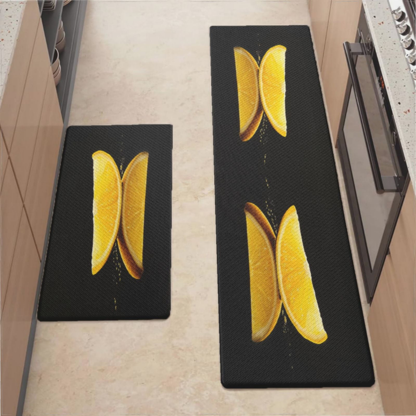 Kitchen Mats For Floor,A Slice Of Orange On A Reflective Surface ...