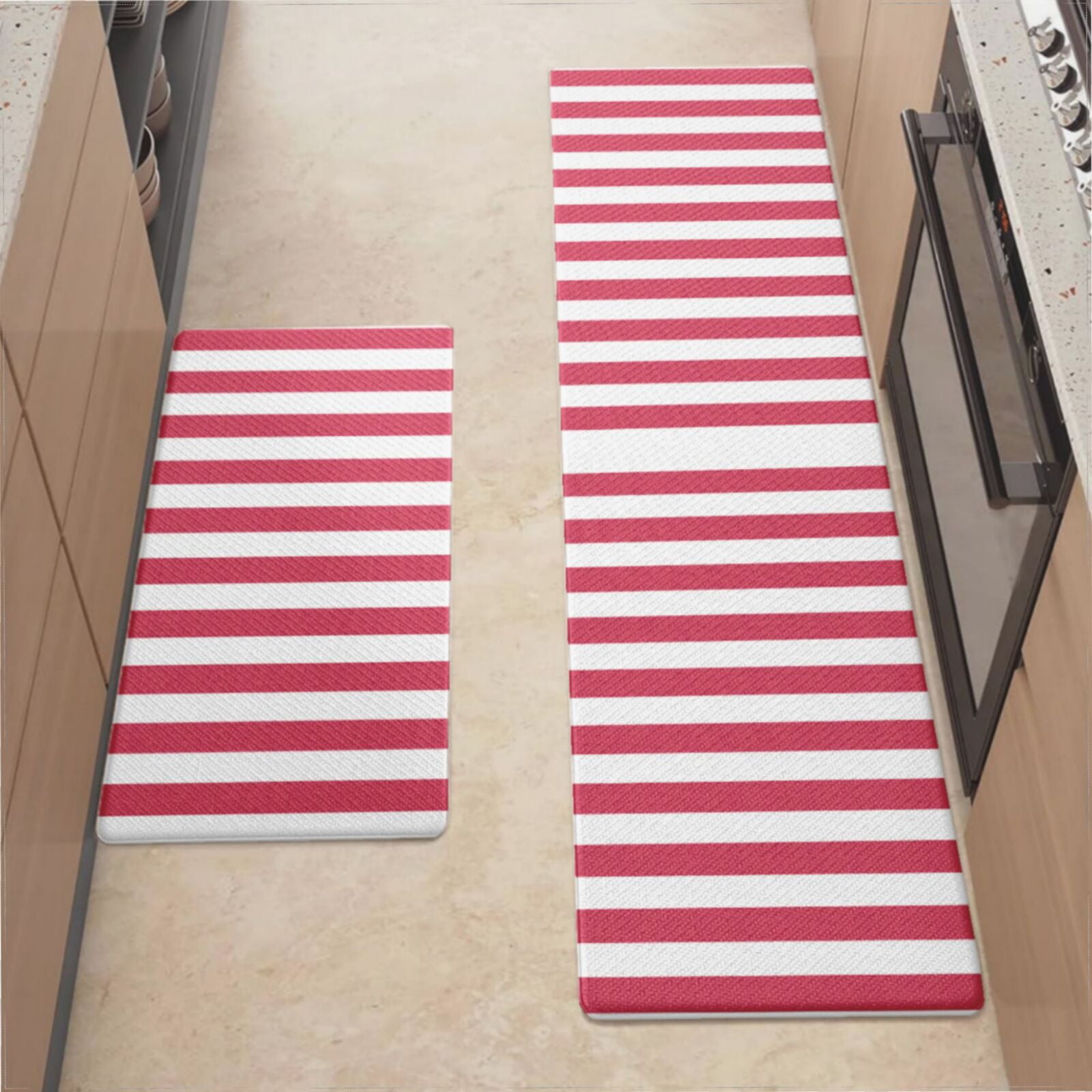 Kitchen Mats For Floor,Aesthetic Heather Violet And White Vertical ...