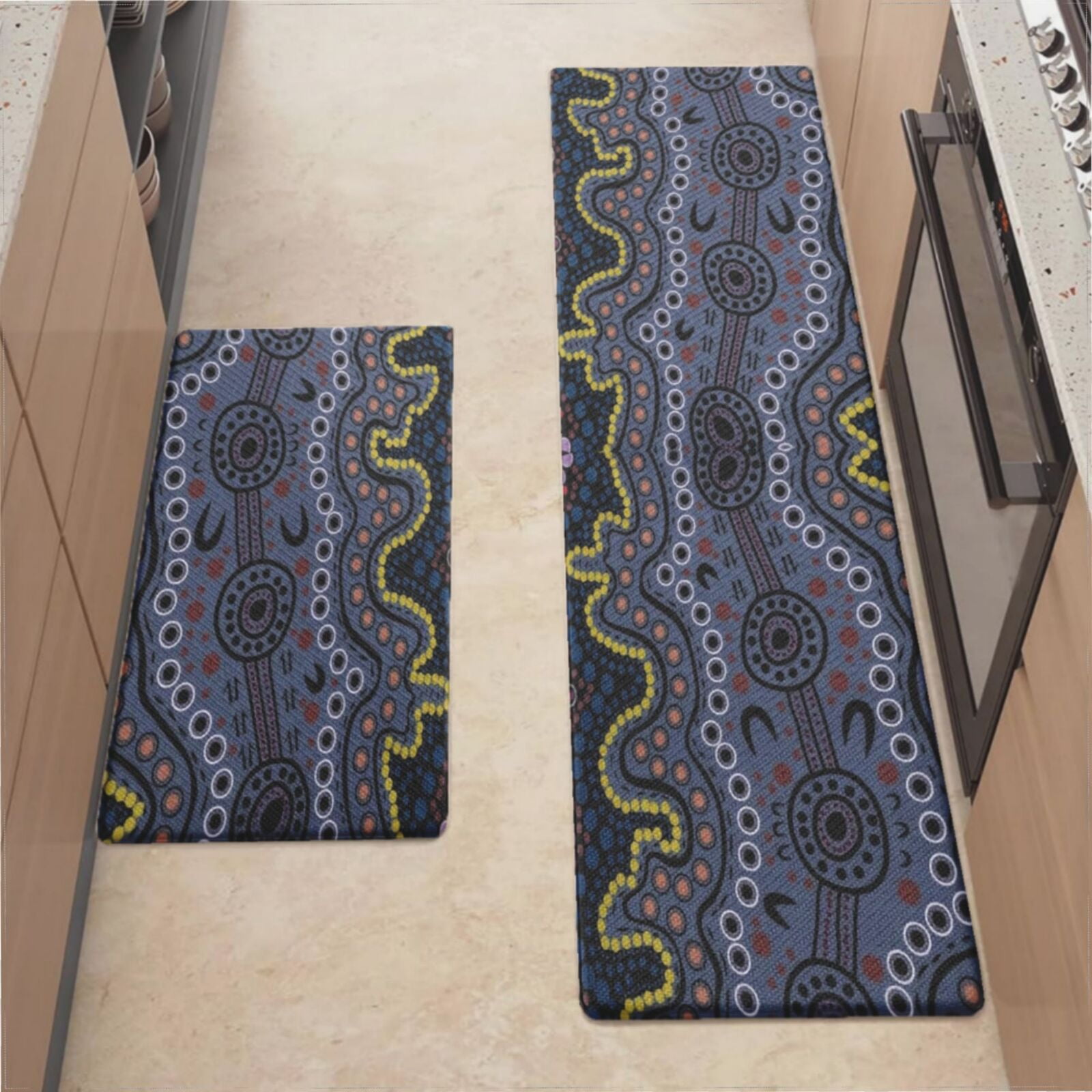 Kitchen Mats For Floor,Australian Aboriginal Patterns Kitchen Rug For ...