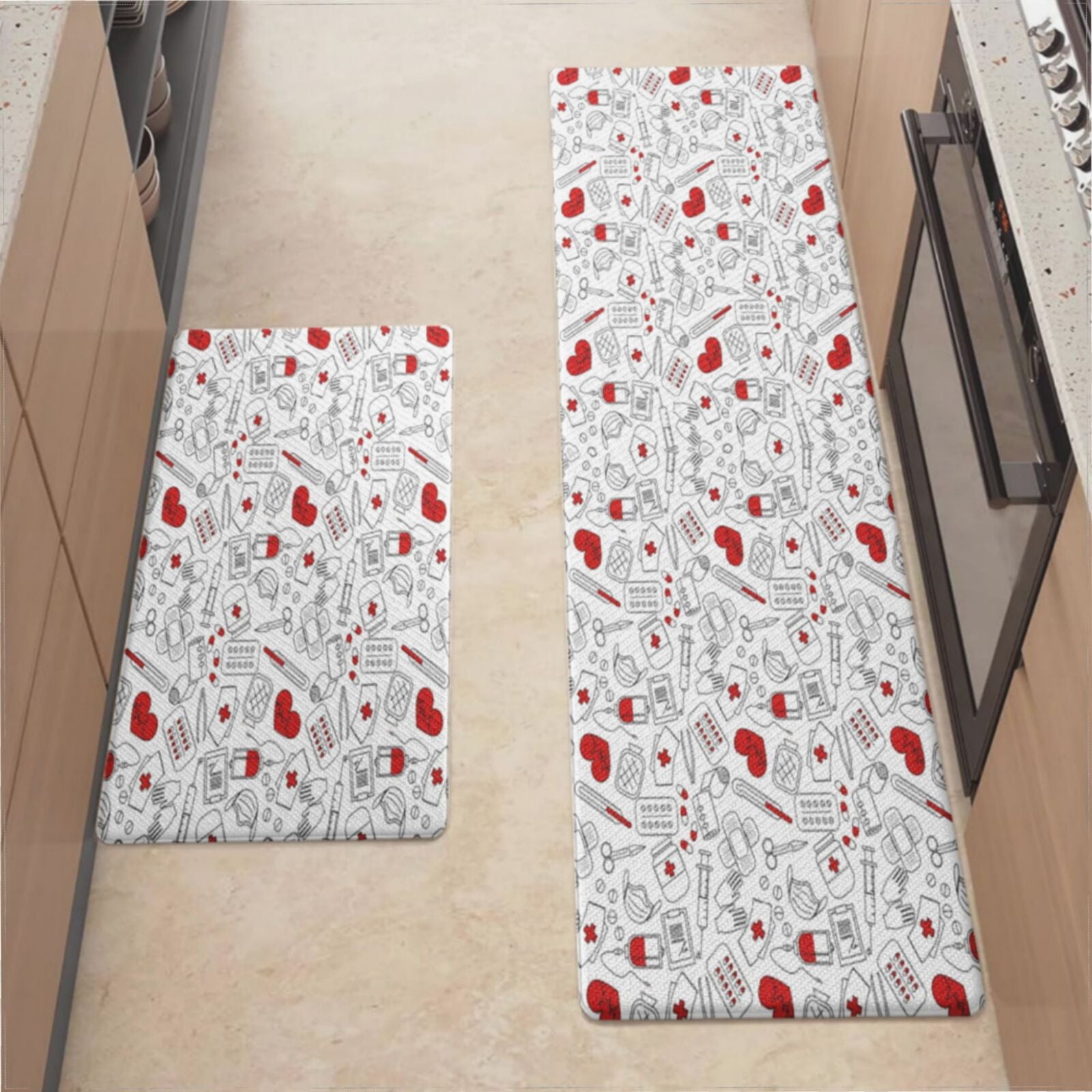 Kitchen Mats For Floor,Blood Medical Equipment Pattern Kitchen Rug For ...