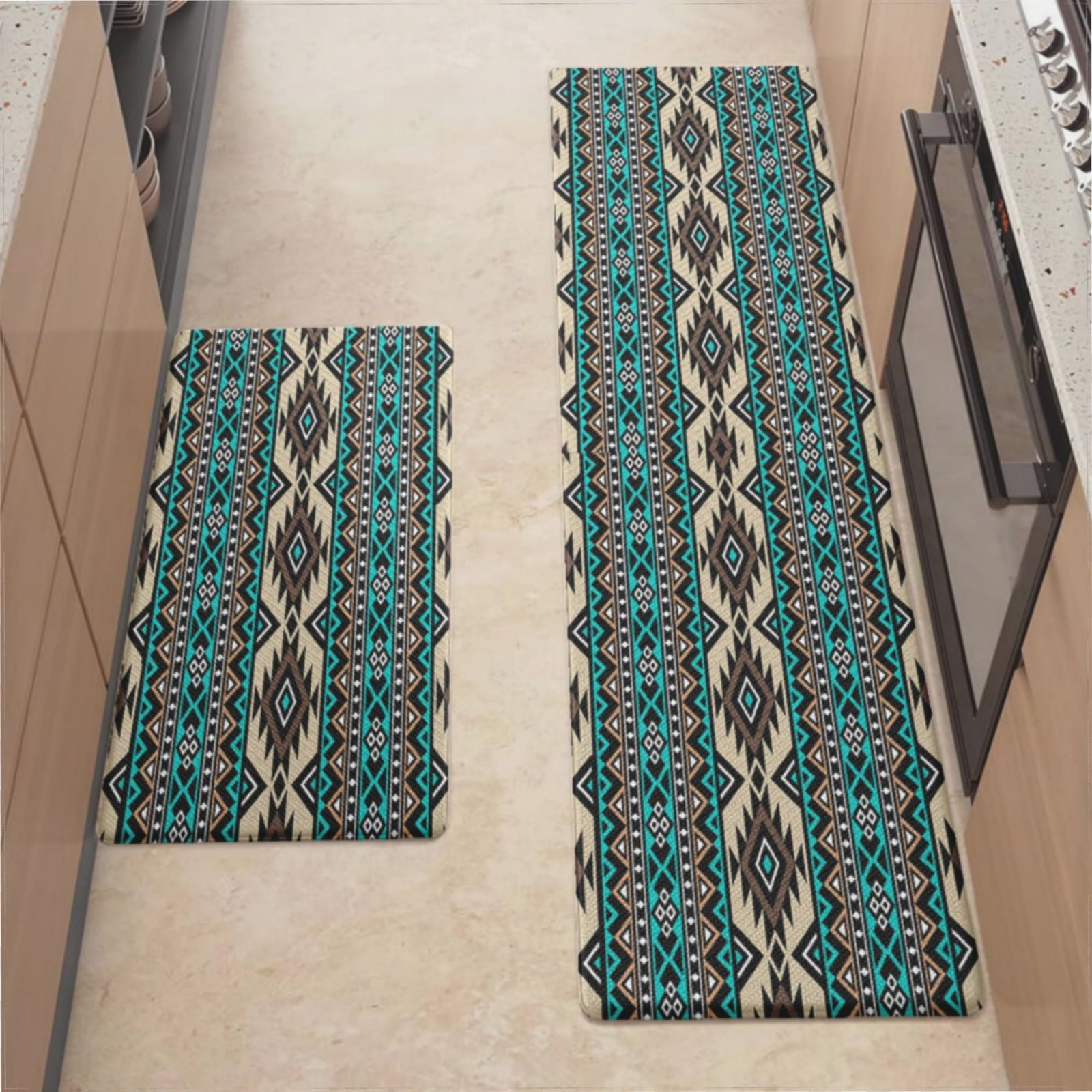 Kitchen Mats For Floor,Bohemian Style Pattern Ethnic Minority ...