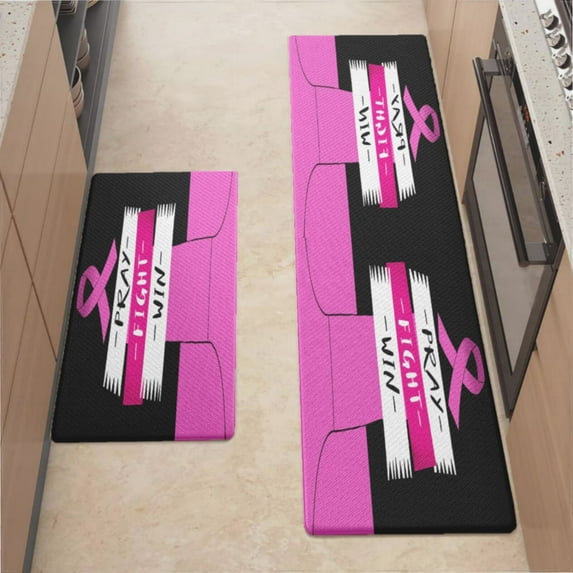 Kitchen Mats For Floor,Cancer Quote Pray Fight Win Drawing Kitchen Rug ...