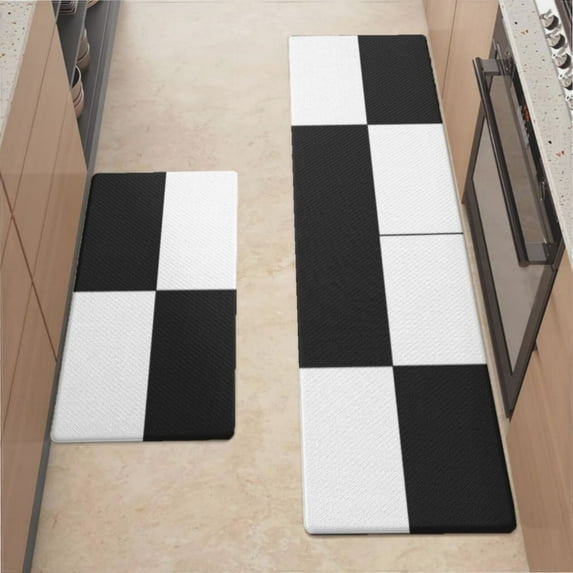 Kitchen Mats For Floor,Chess Board Black Kitchen Rug For Kitchen ...