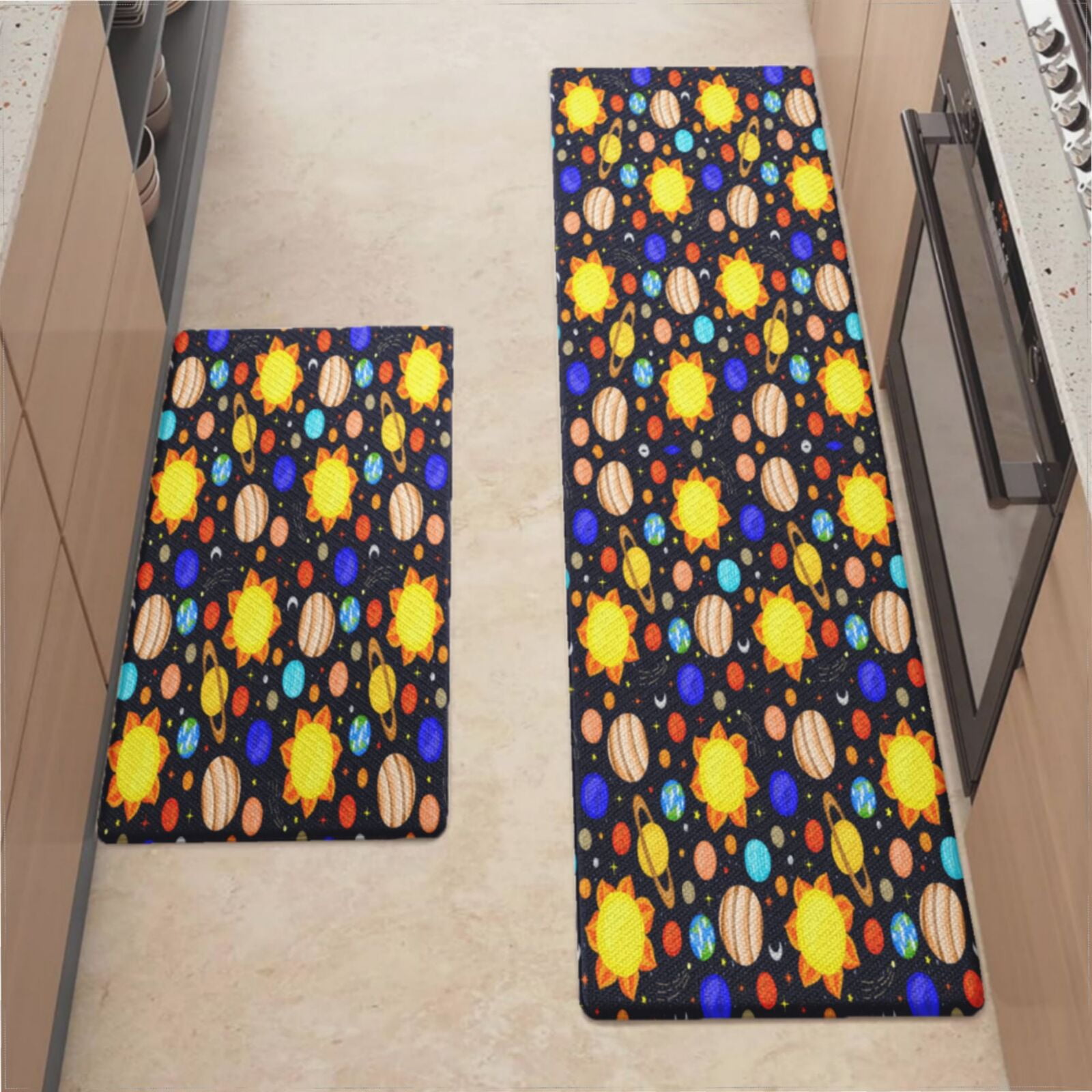 Kitchen Mats For Floor,Colorful Cool Planet Kitchen Rug For Kitchen ...
