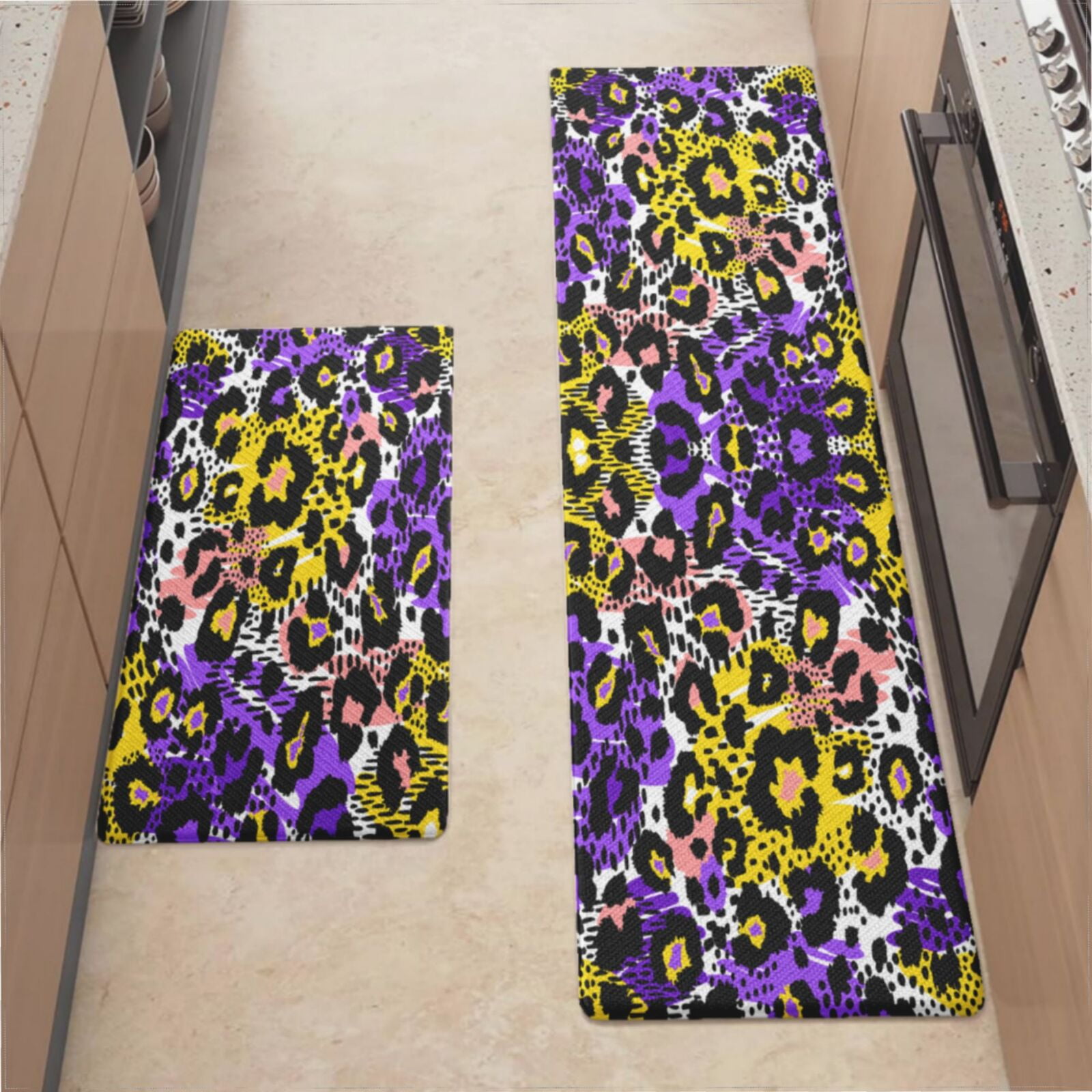 Kitchen Mats For Floor,Colorful Leopard Print Kitchen Rug For Kitchen ...