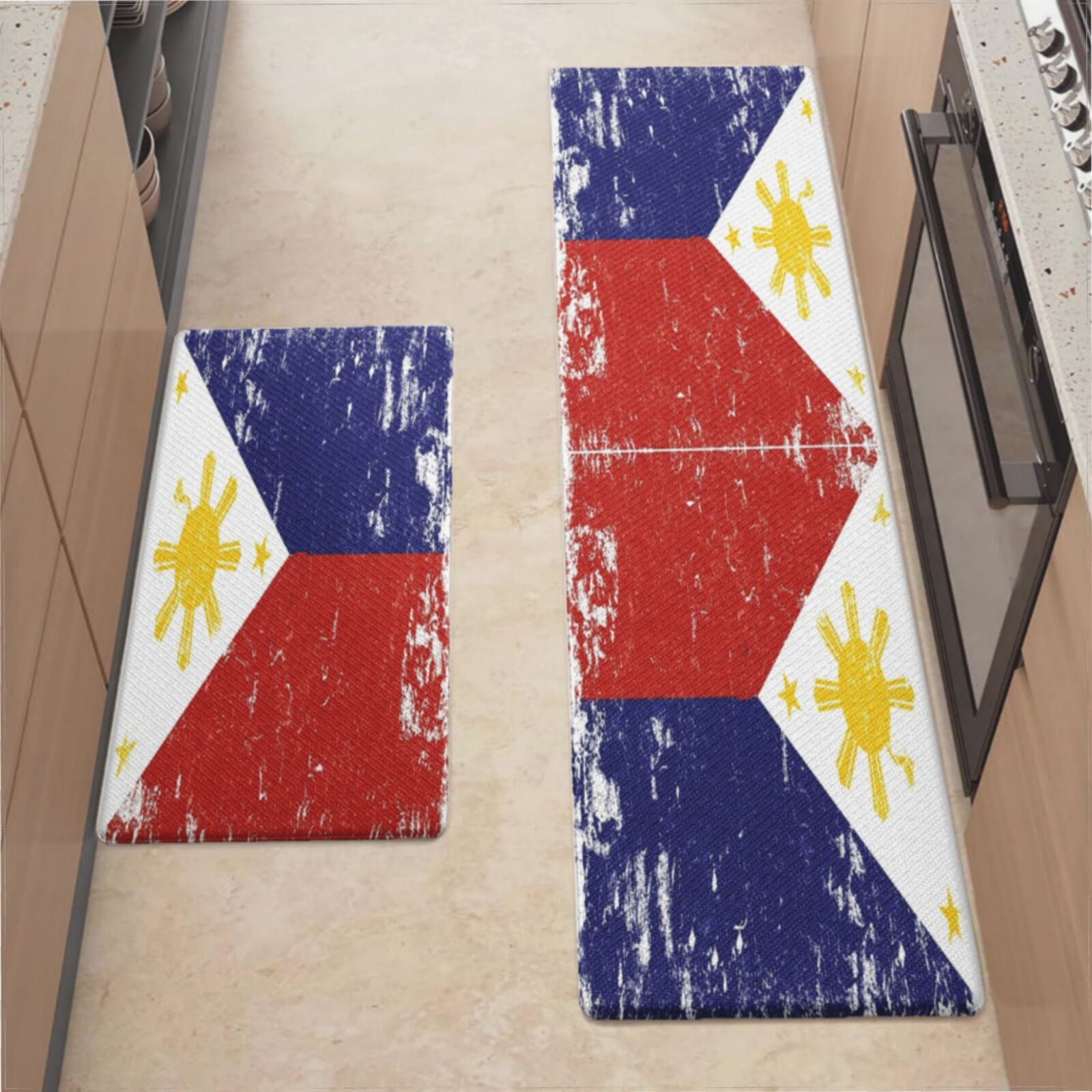 Kitchen Mats For Floor,Filipino Vintage Distressed Philippines Flag ...