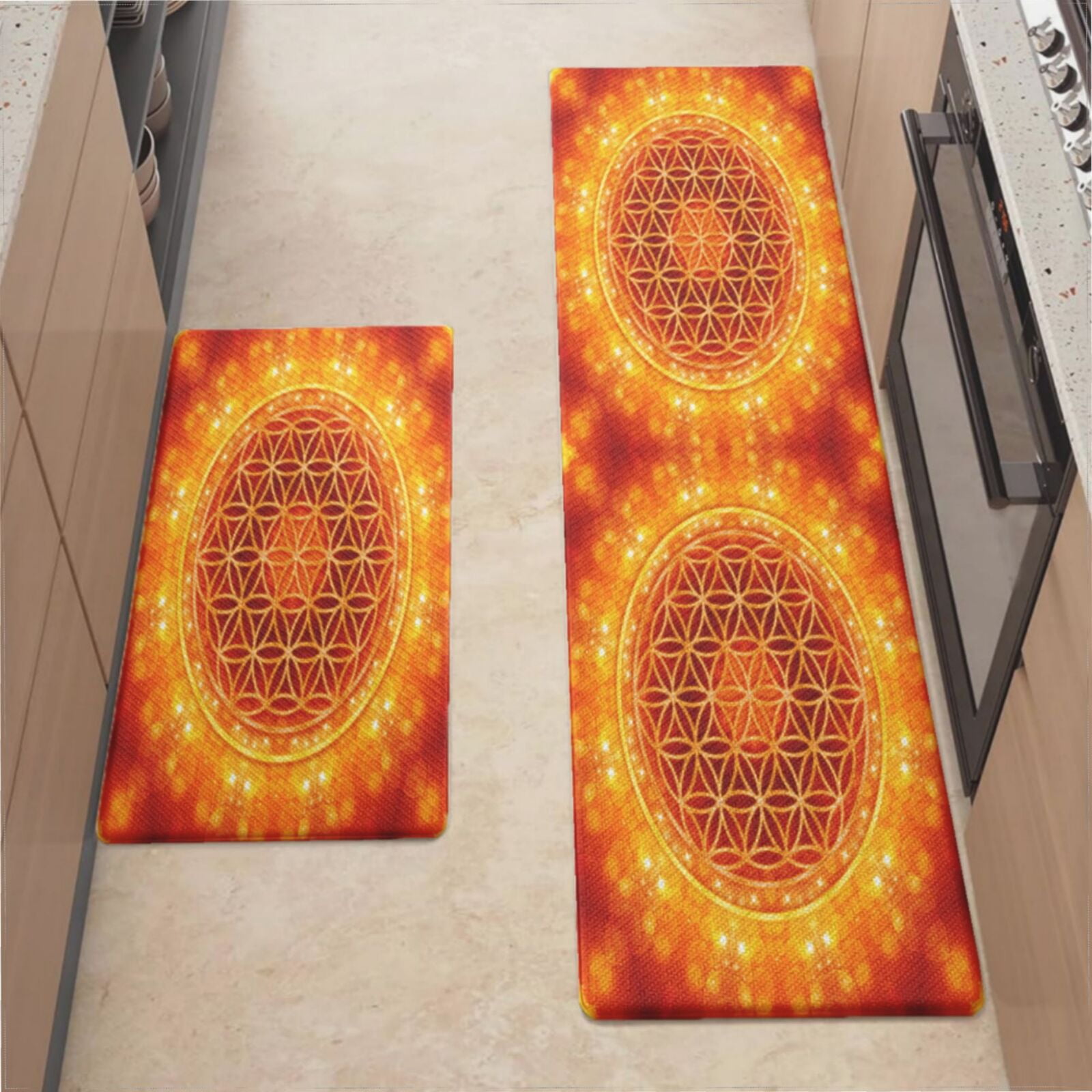 Kitchen Mats For Floor,Flower Of Golden Kitchen Rug For Kitchen ...