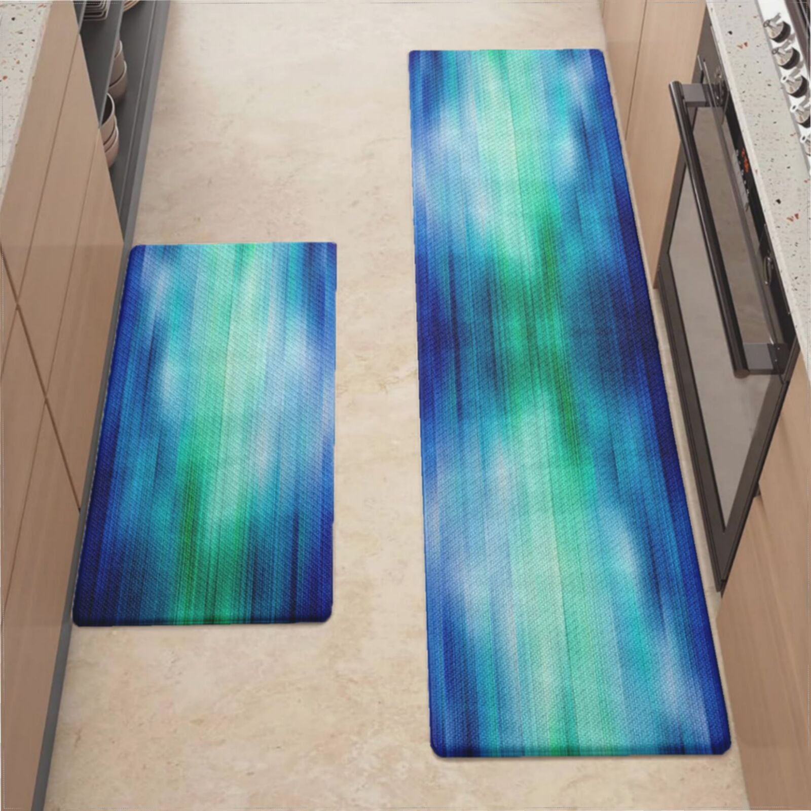 Kitchen Mats For Floor,Green Turquoise Teal Blue Abstract Texture ...