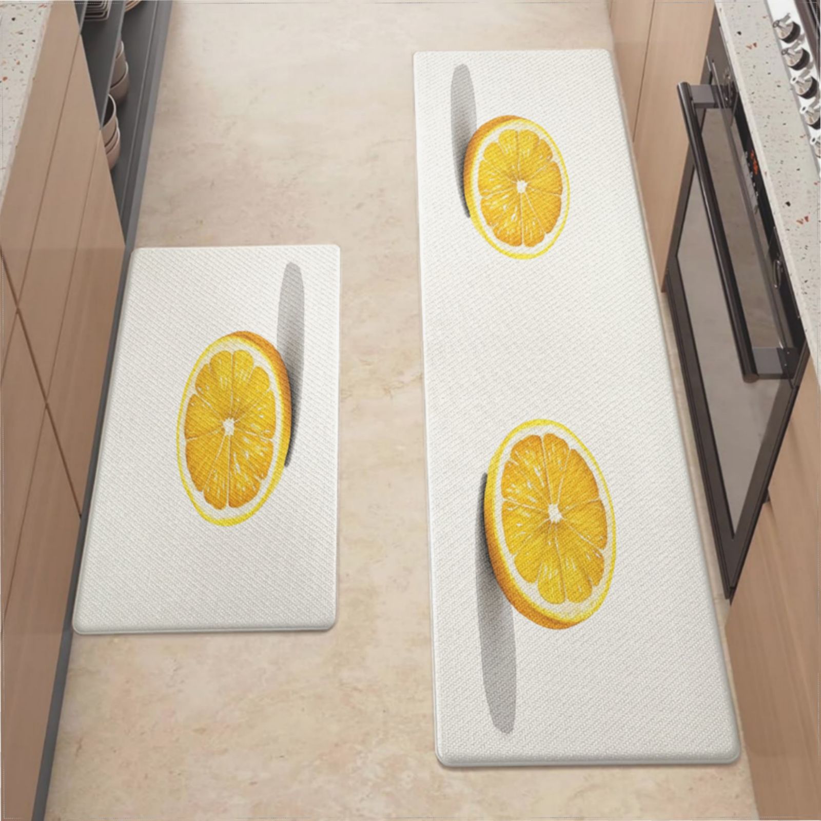 Kitchen Mats For Floor,Half Lemon Slice Kitchen Rug For Kitchen ...