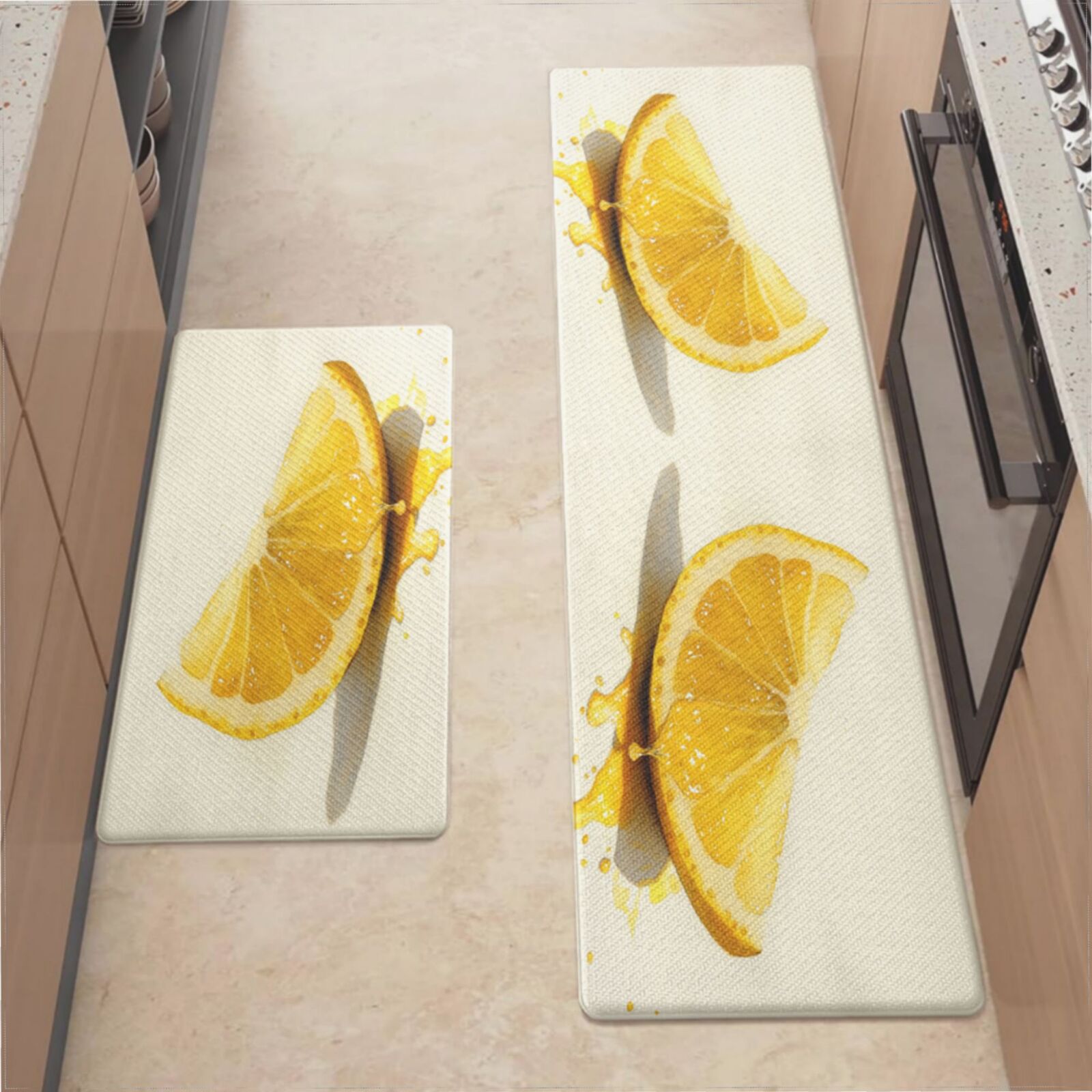 Kitchen Mats For Floor,Juicy Lemon Slice (2) Kitchen Rug For Kitchen ...