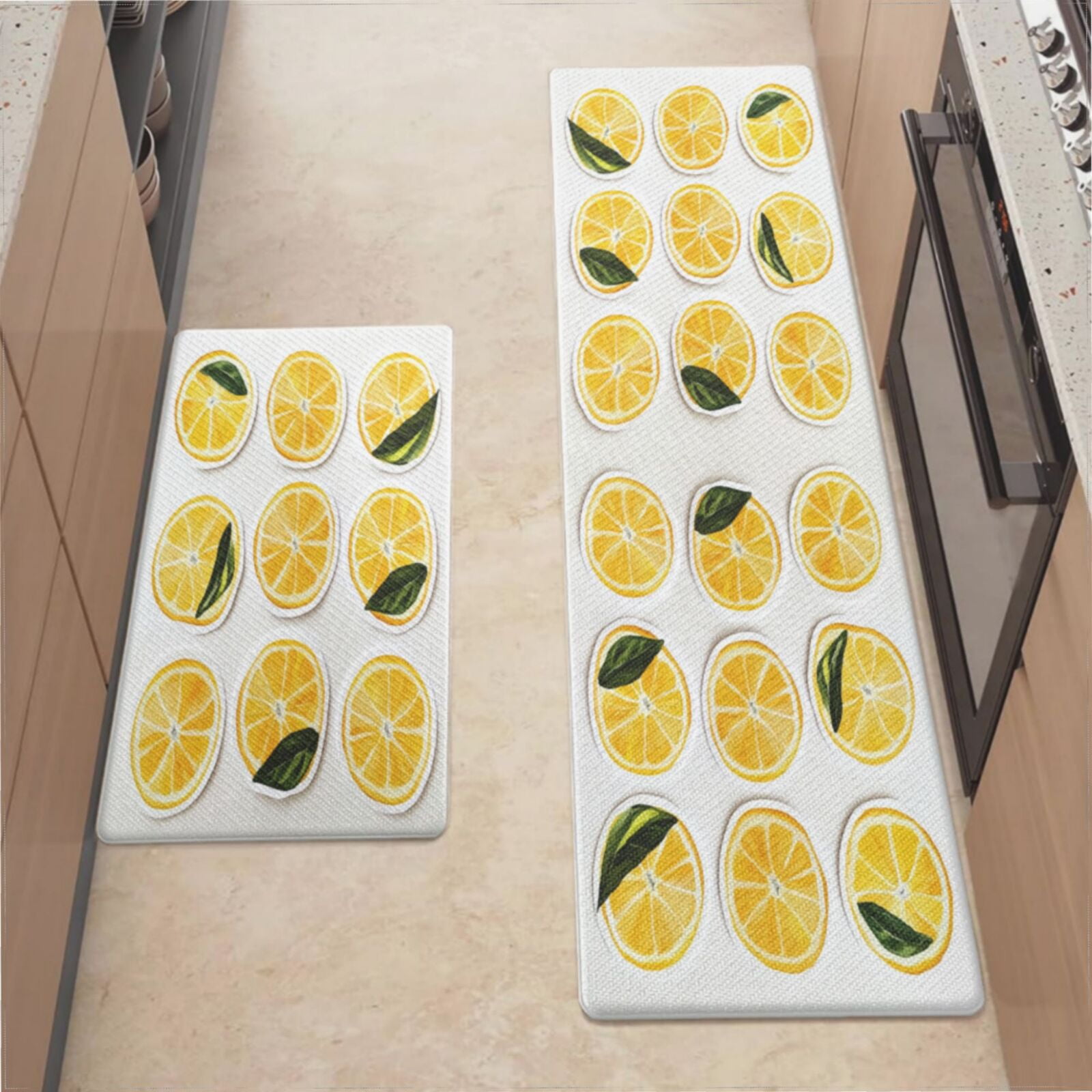 Kitchen Mats For Floor,Lemon Slice Stickers Kitchen Rug For Kitchen ...