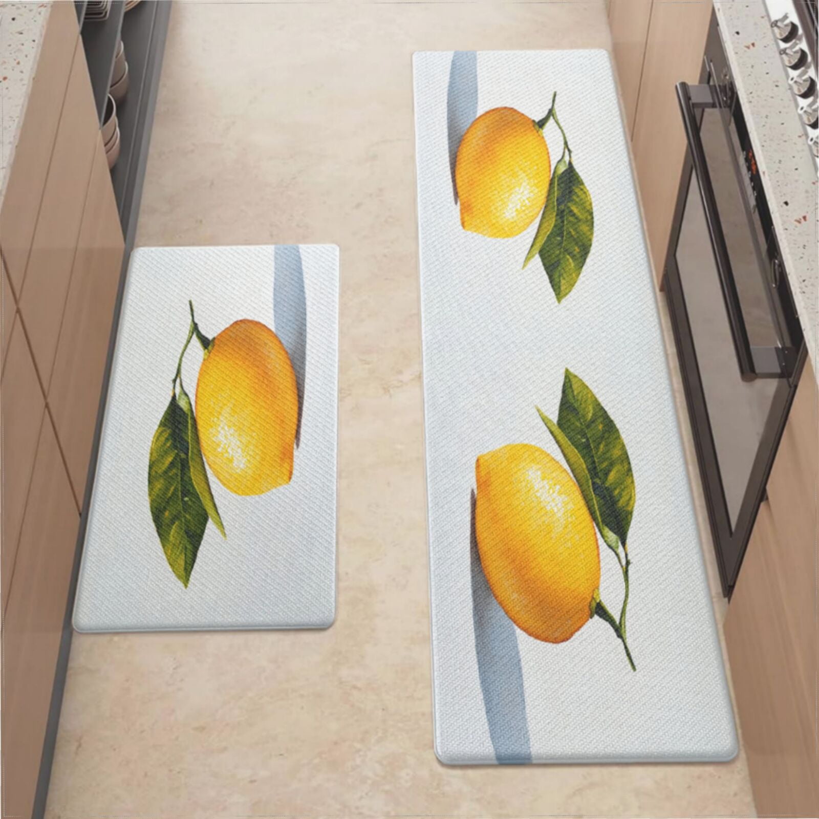 Kitchen Mats For Floor,Lemon With Leaves (5) Kitchen Rug For Kitchen ...