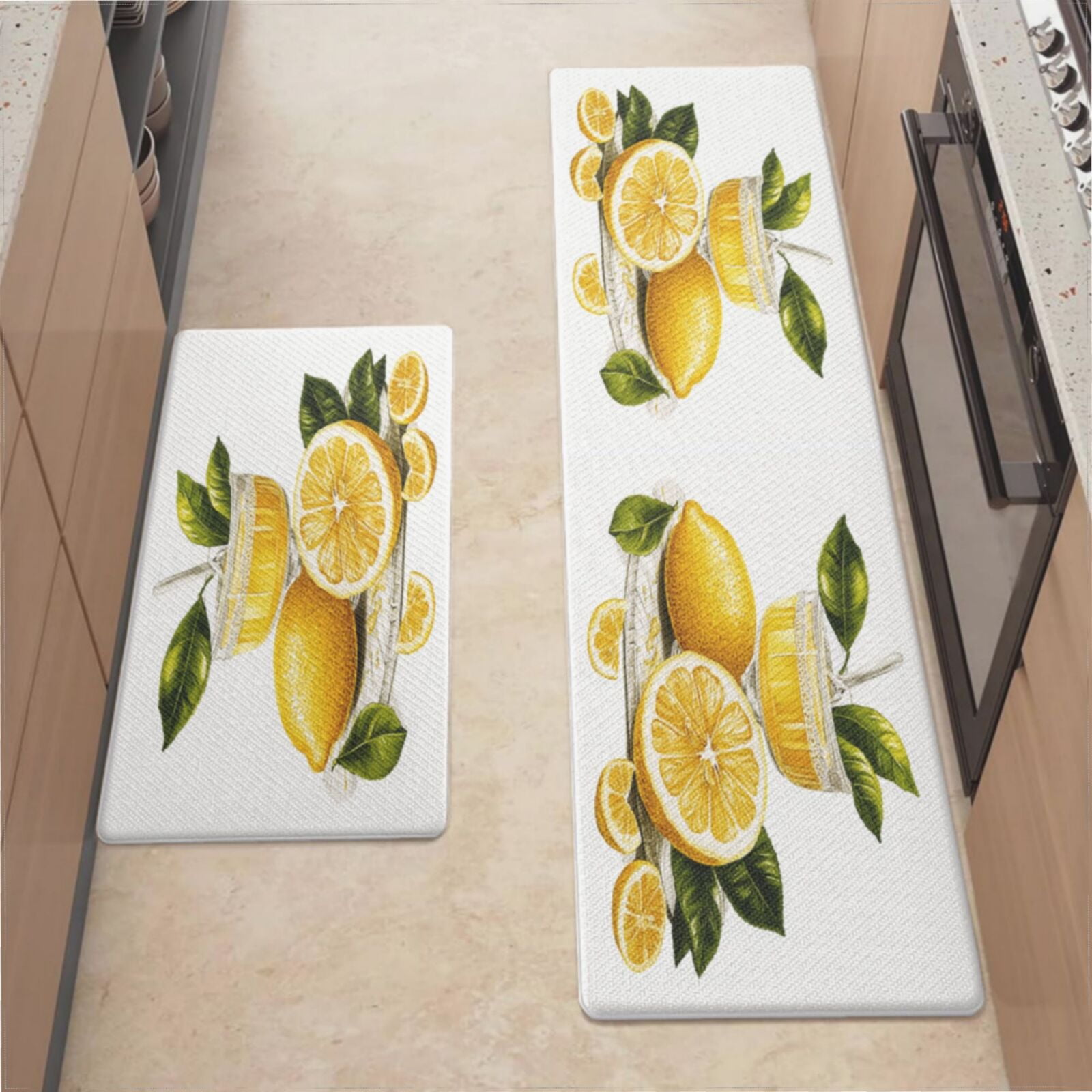 Kitchen Mats For Floor,Lemons And Juice Squeezer Kitchen Rug For ...