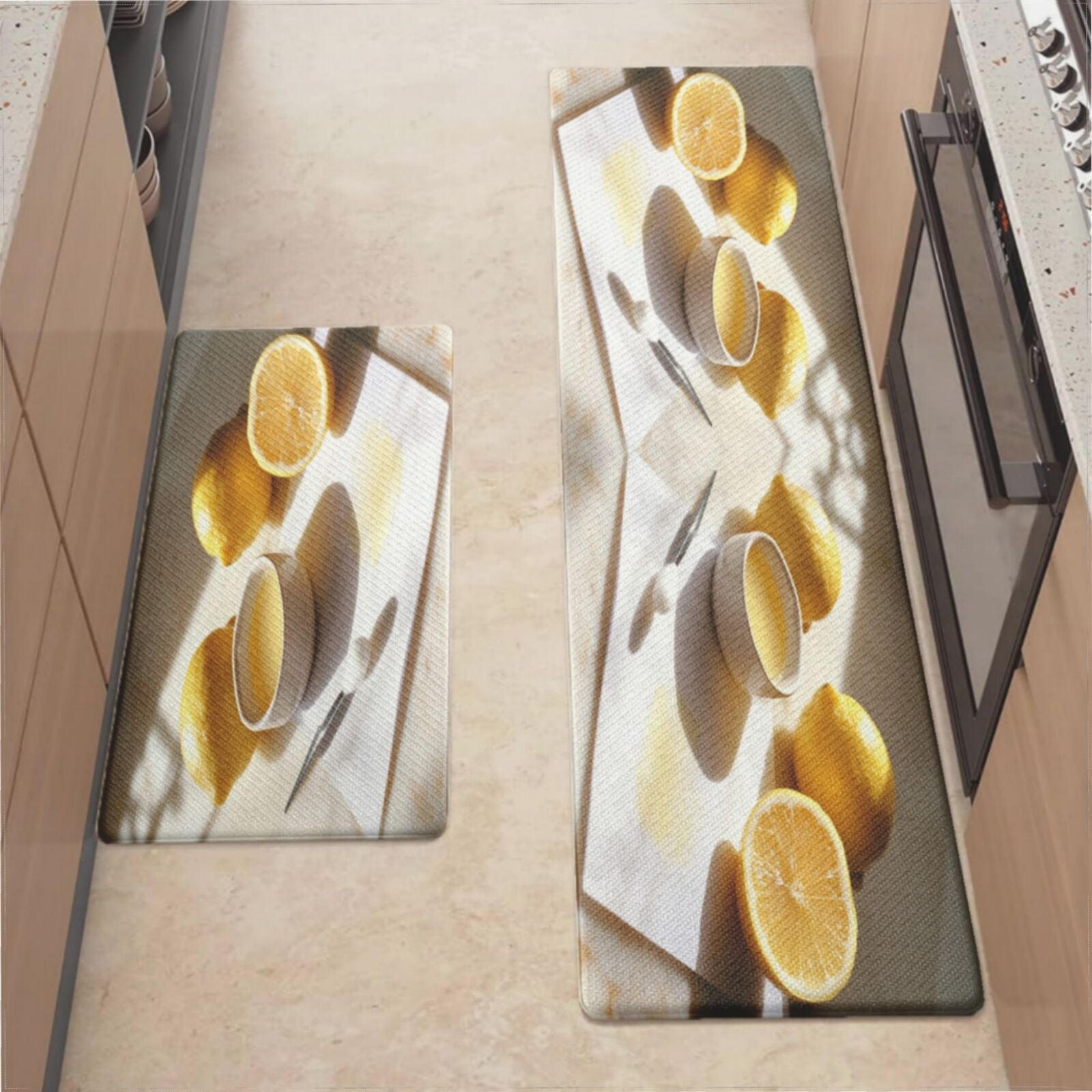 Kitchen Mats For Floor,Lemons And Lemon Curd Kitchen Rug For Kitchen ...