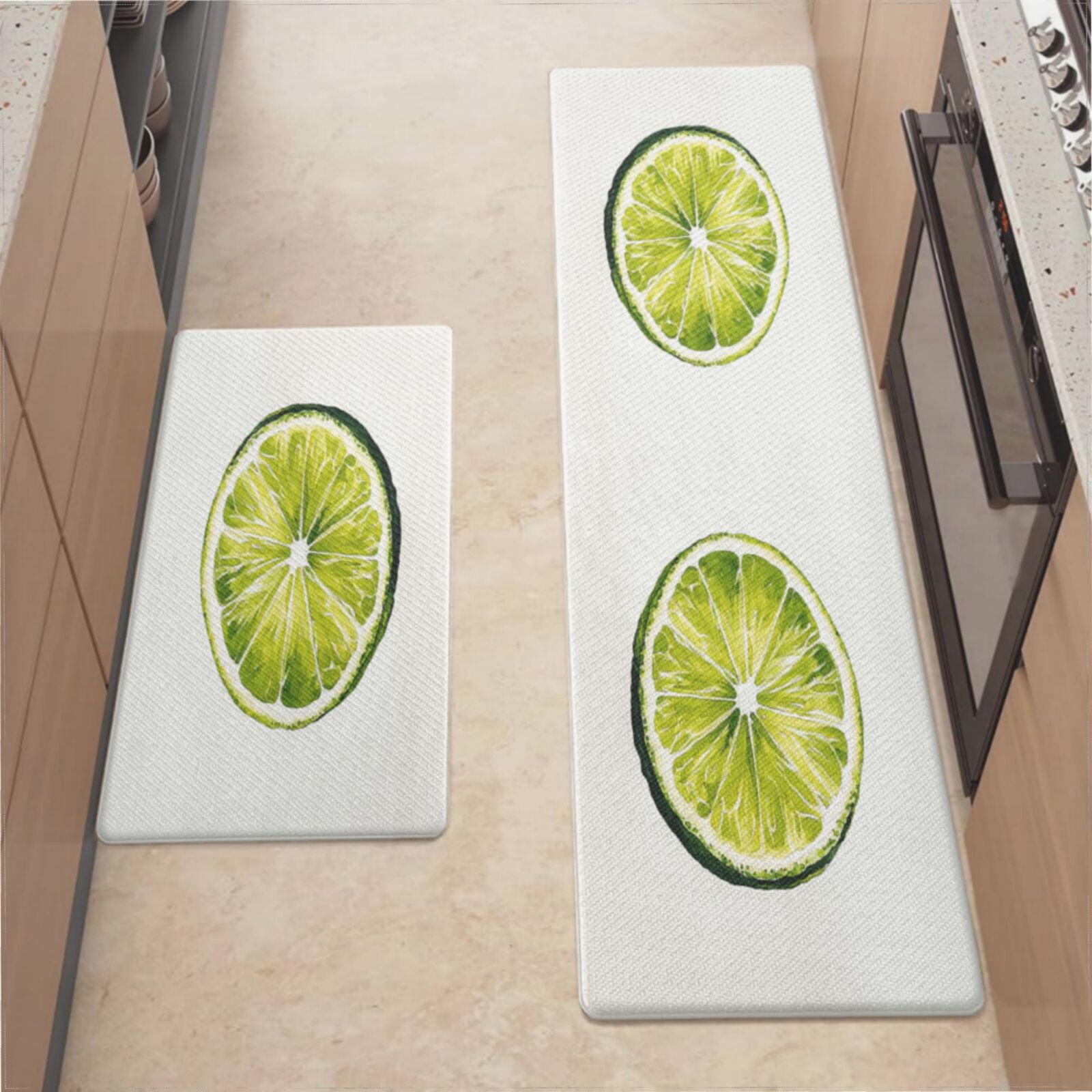 Kitchen Mats For Floor,Lime Slice Illustration (4) Kitchen Rug For ...