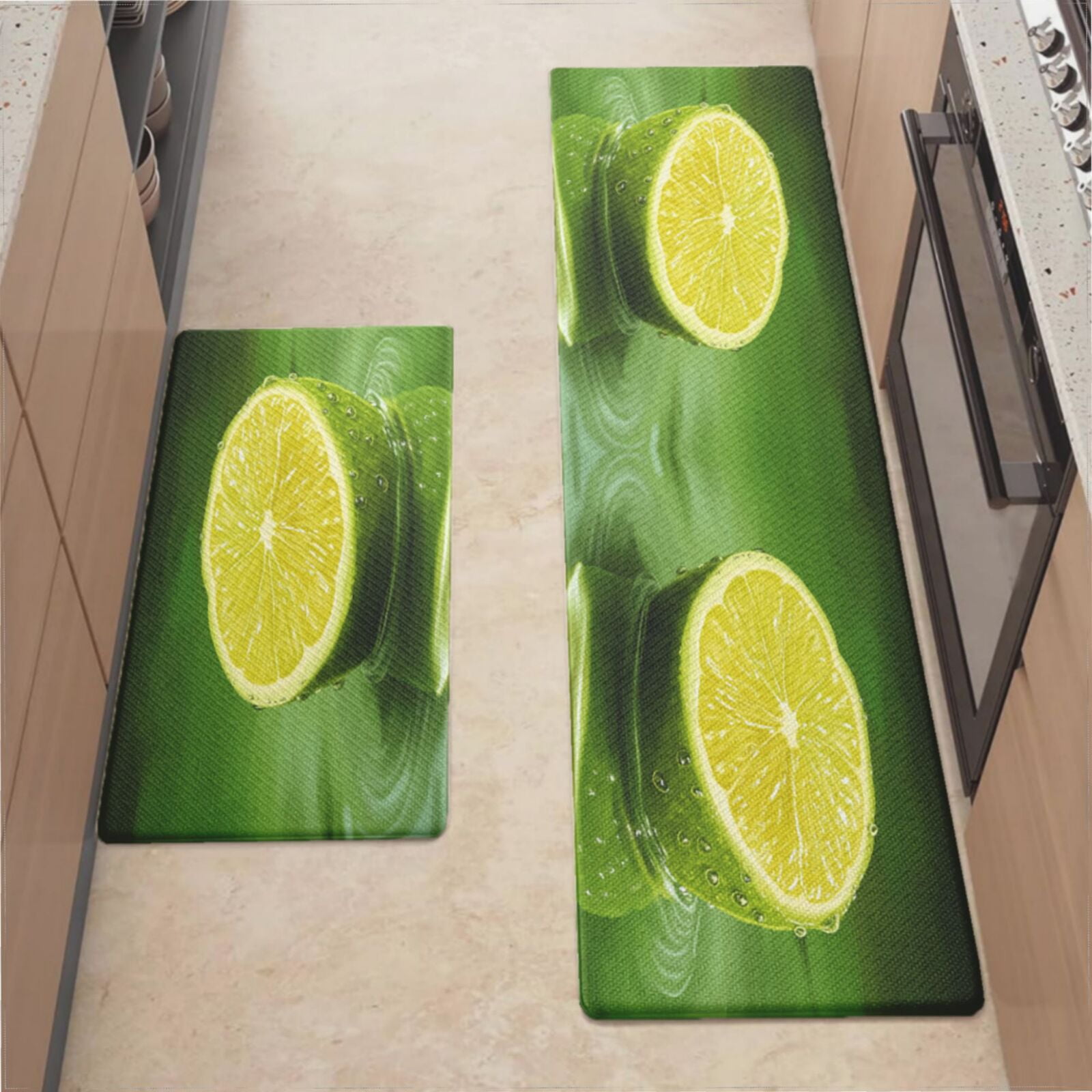 Kitchen Mats For Floor,Lime Slice In Water Kitchen Rug For Kitchen ...