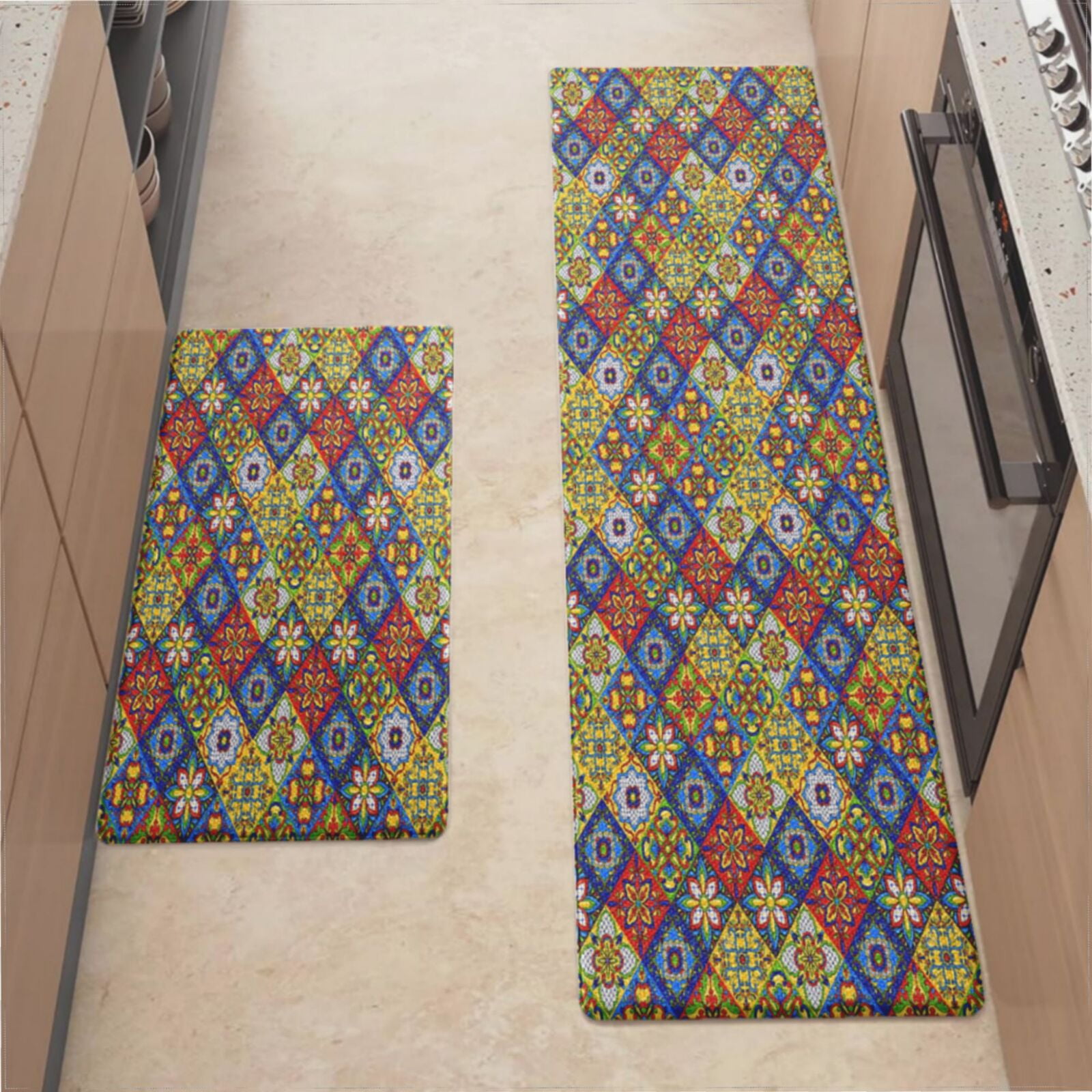 Kitchen Mats For Floor,Mexican Talavera Ceramic Tile Pattern Kitchen ...