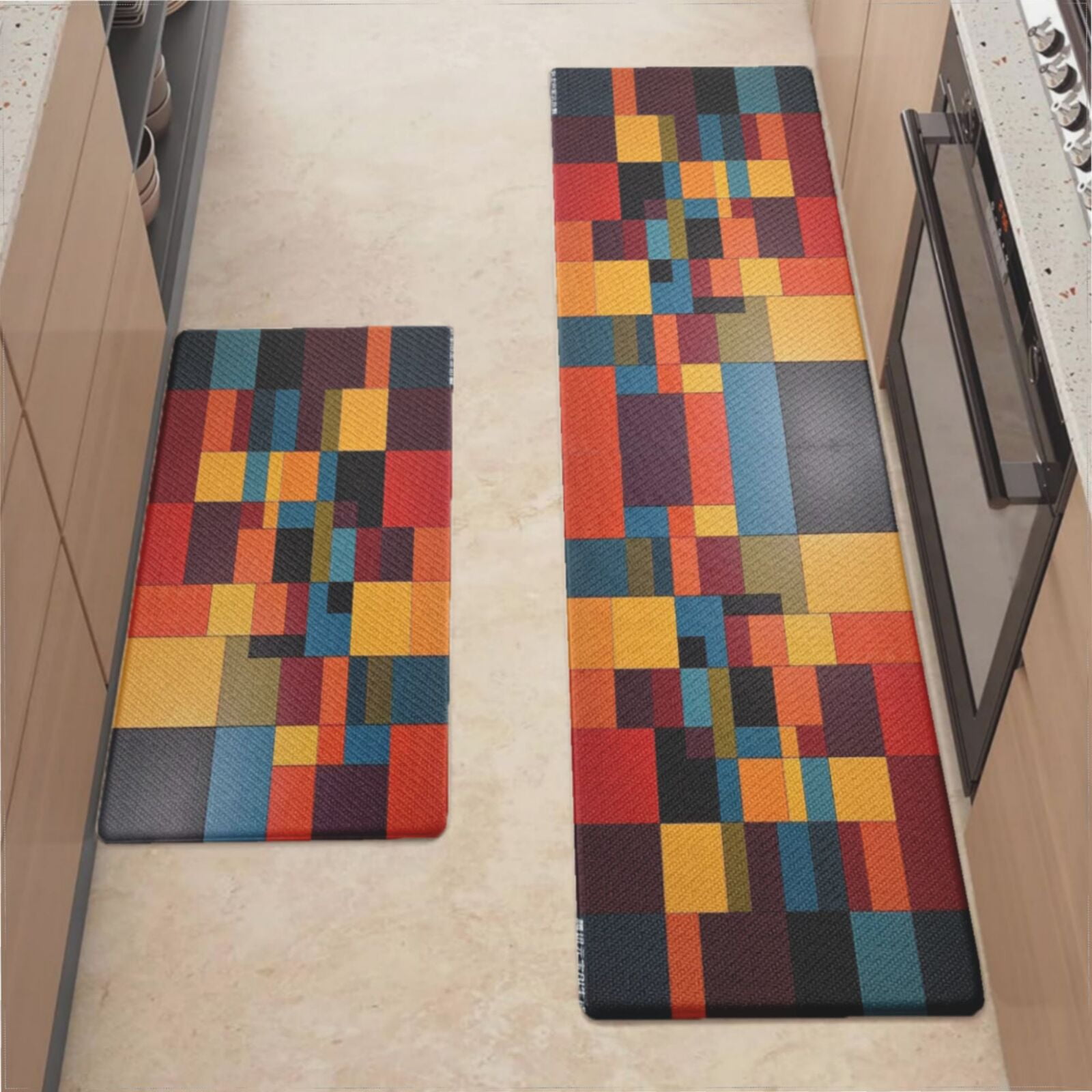 Kitchen Mats For Floor,Modern Art Colorful Kitchen Rug For Kitchen ...