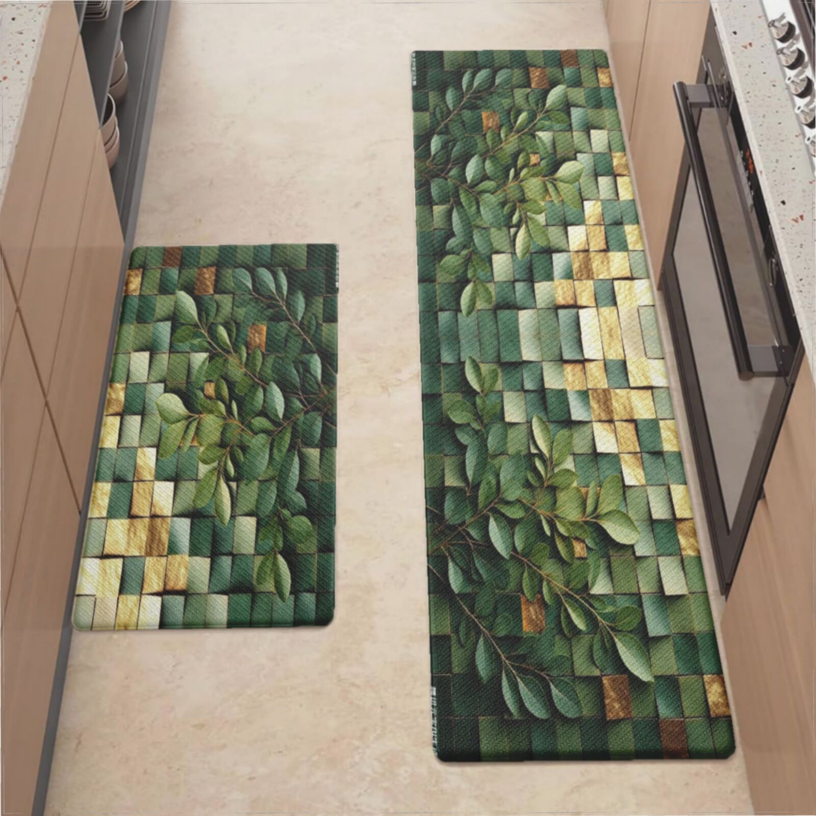 Kitchen Mats For Floor,Multicolor Wood Wall Art Kitchen Rug For Kitchen ...