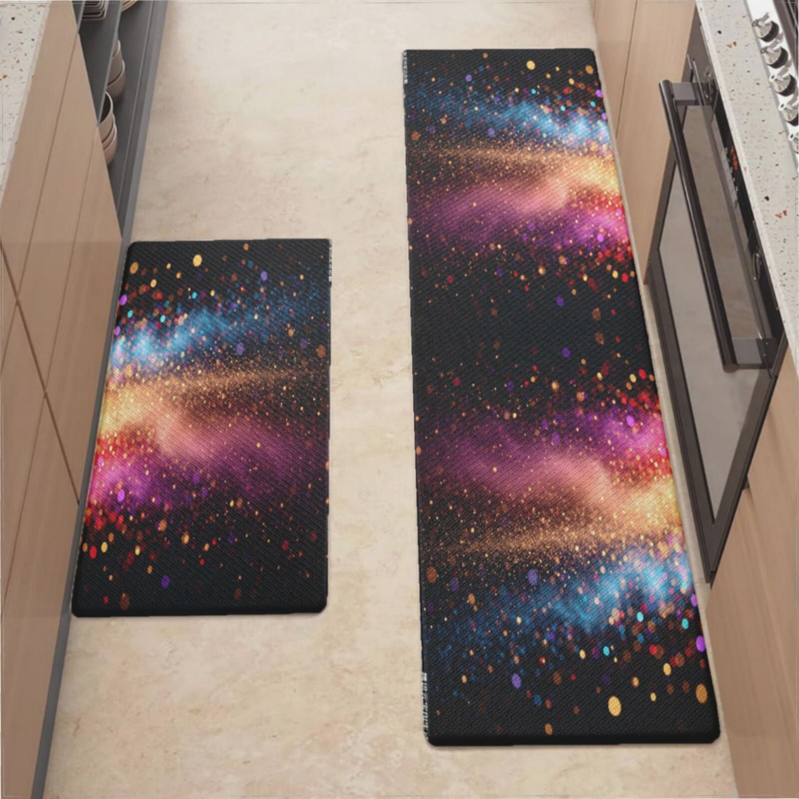 Kitchen Mats For Floor,Particles Shiny Glowing Kitchen Rug For Kitchen ...