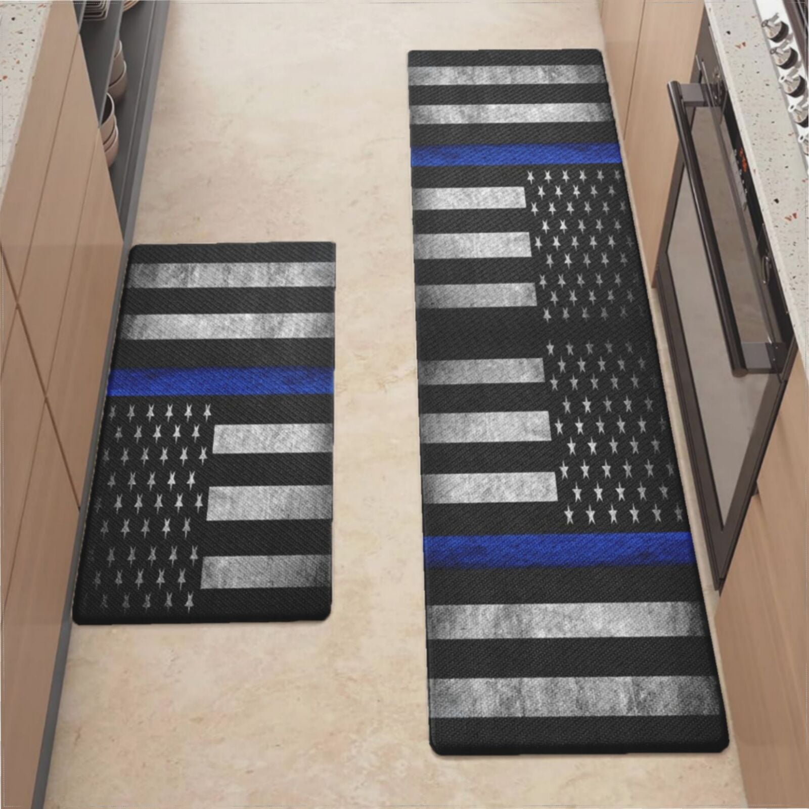 Kitchen Mats For Floor,Police Flag Kitchen Rug For Kitchen ,Laundry ...